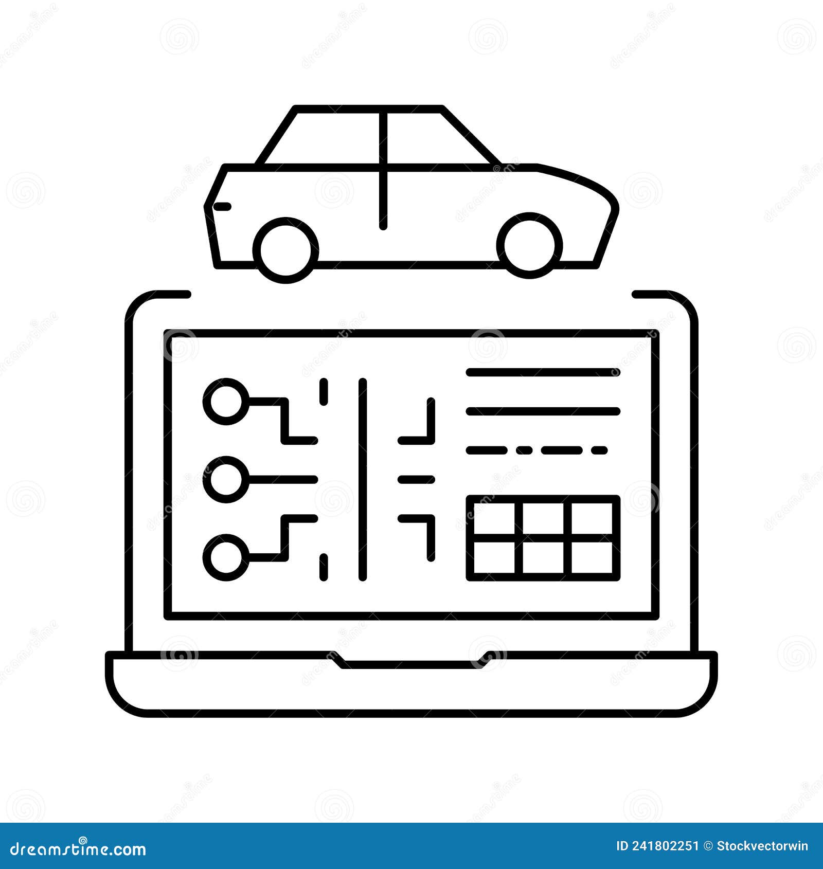 Computer Diagnostics Line Icon Vector Isolated Illustration Stock ...