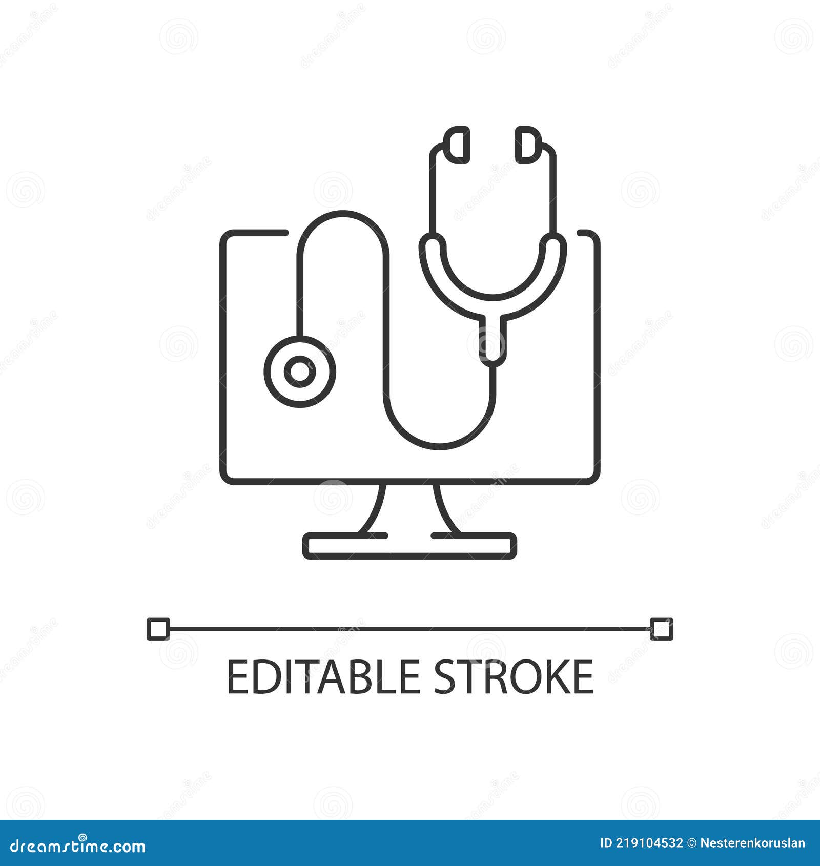 Computer Diagnostics Linear Icon Stock Vector - Illustration of ...