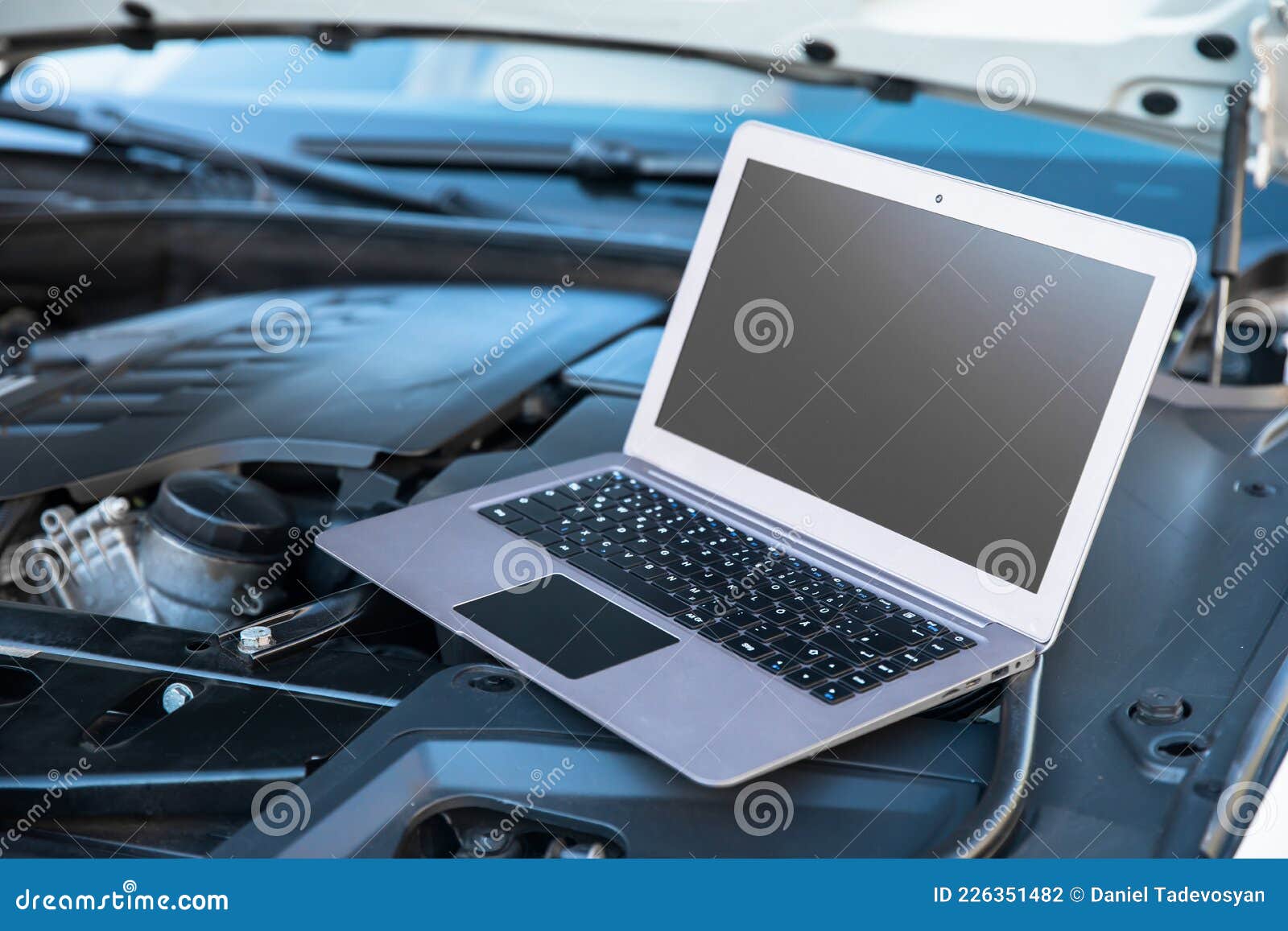 Computer Diagnostics while Repairing Car Stock Photo - Image of tool ...