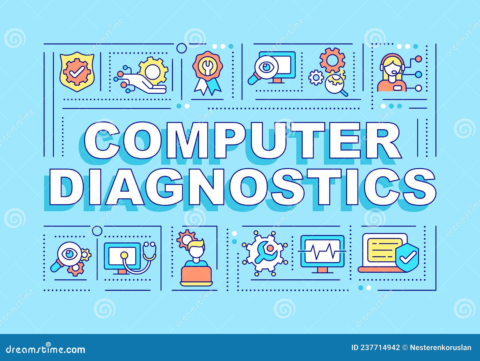 Computer Diagnostics Word Concepts Blue Banner Stock Vector ...