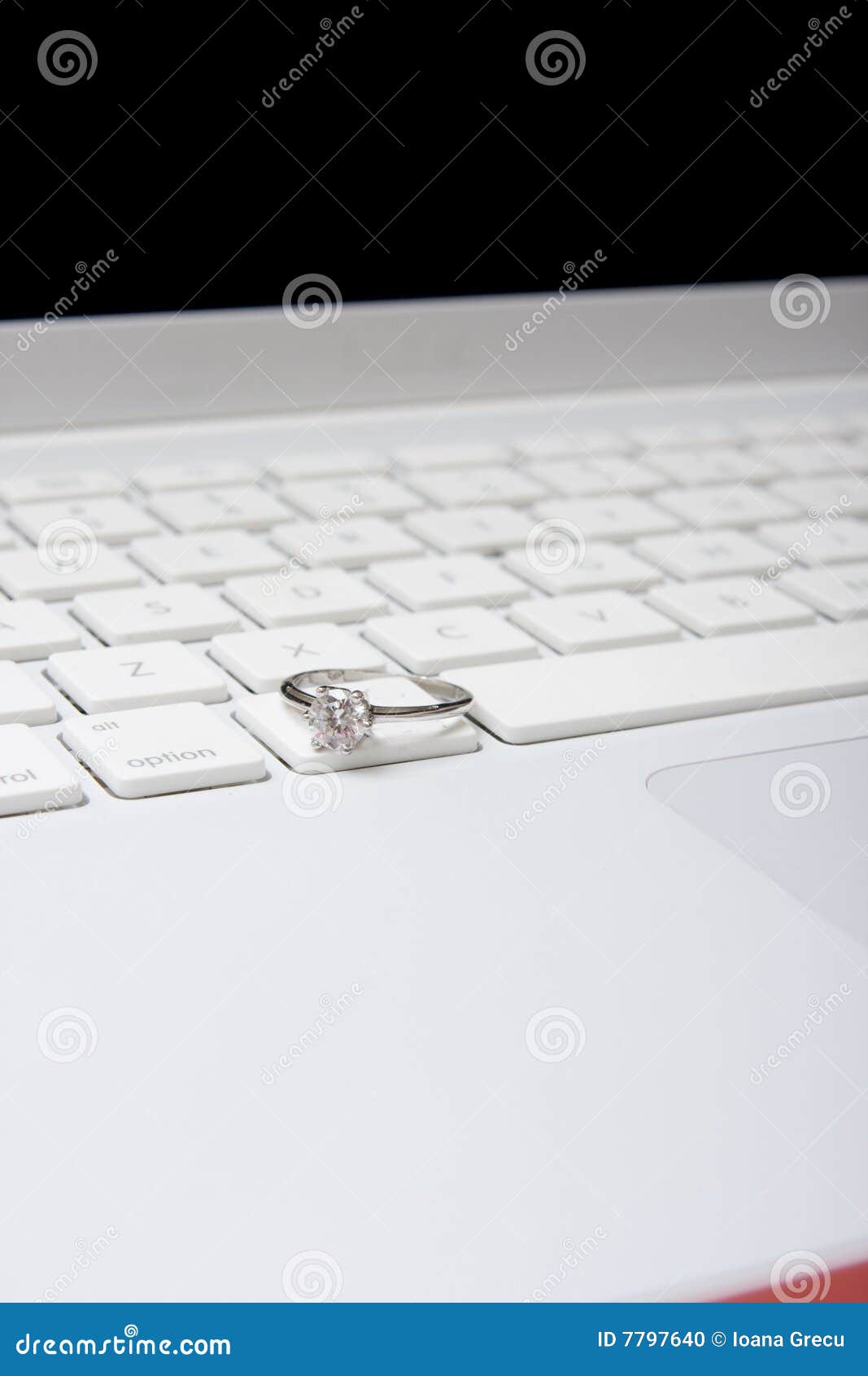 Computer with diamond ring stock photo. Image of apple - 7797640