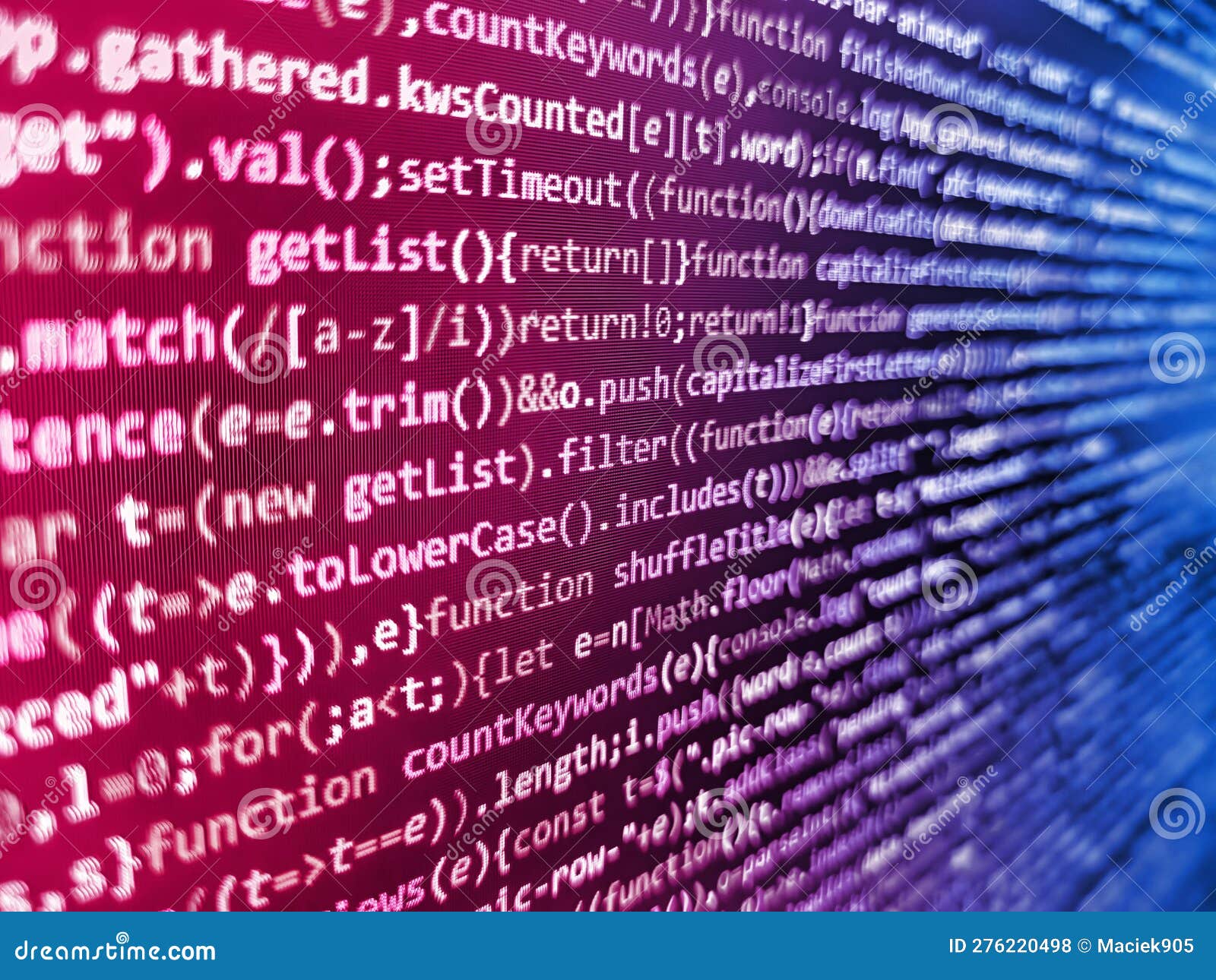 Computer Digital Background. Programming Text on Dark Screen. Code of Javascript Language on ...