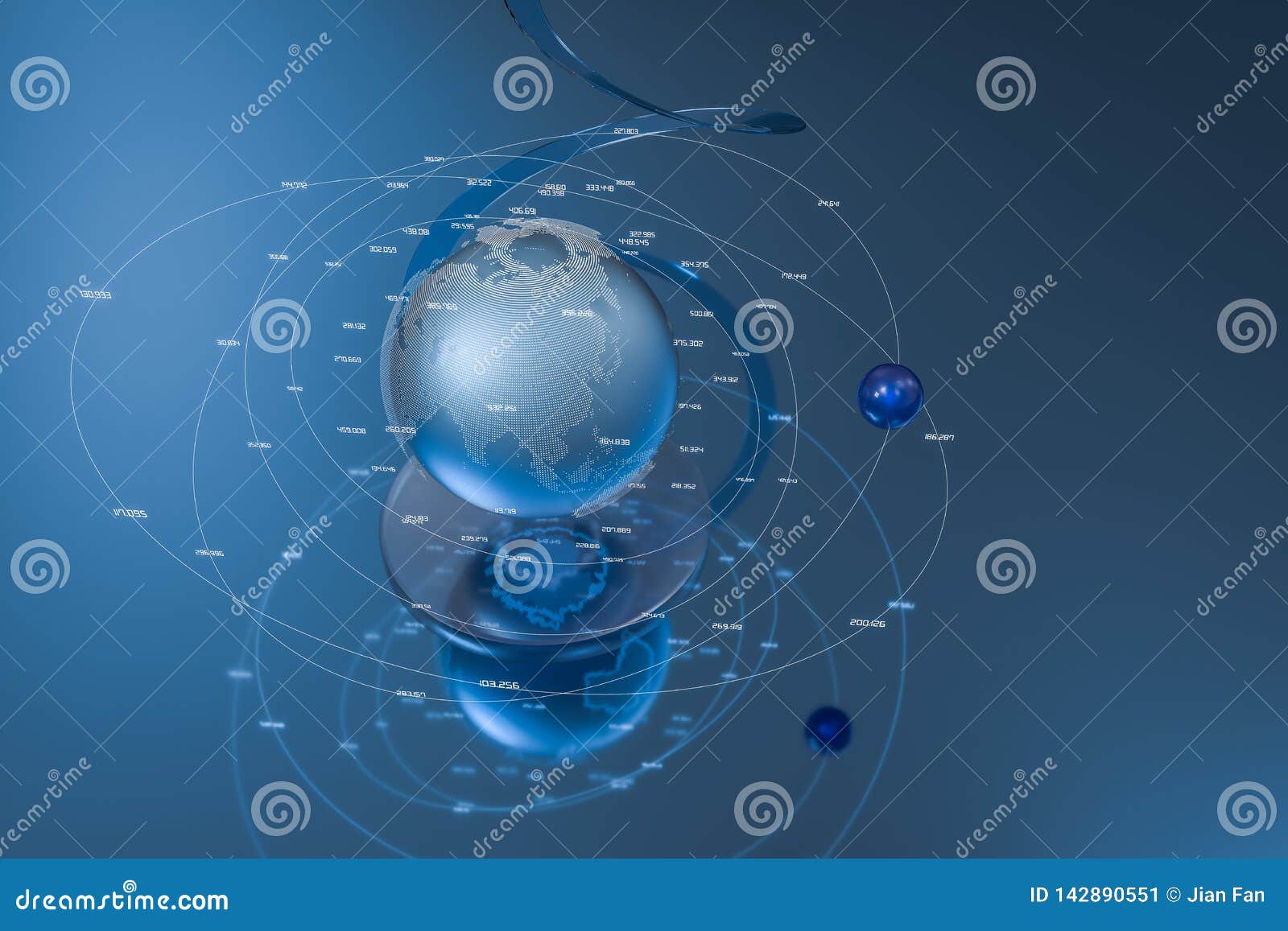 3d Rendering, Data and Earth Graphics Stock Illustration - Illustration ...