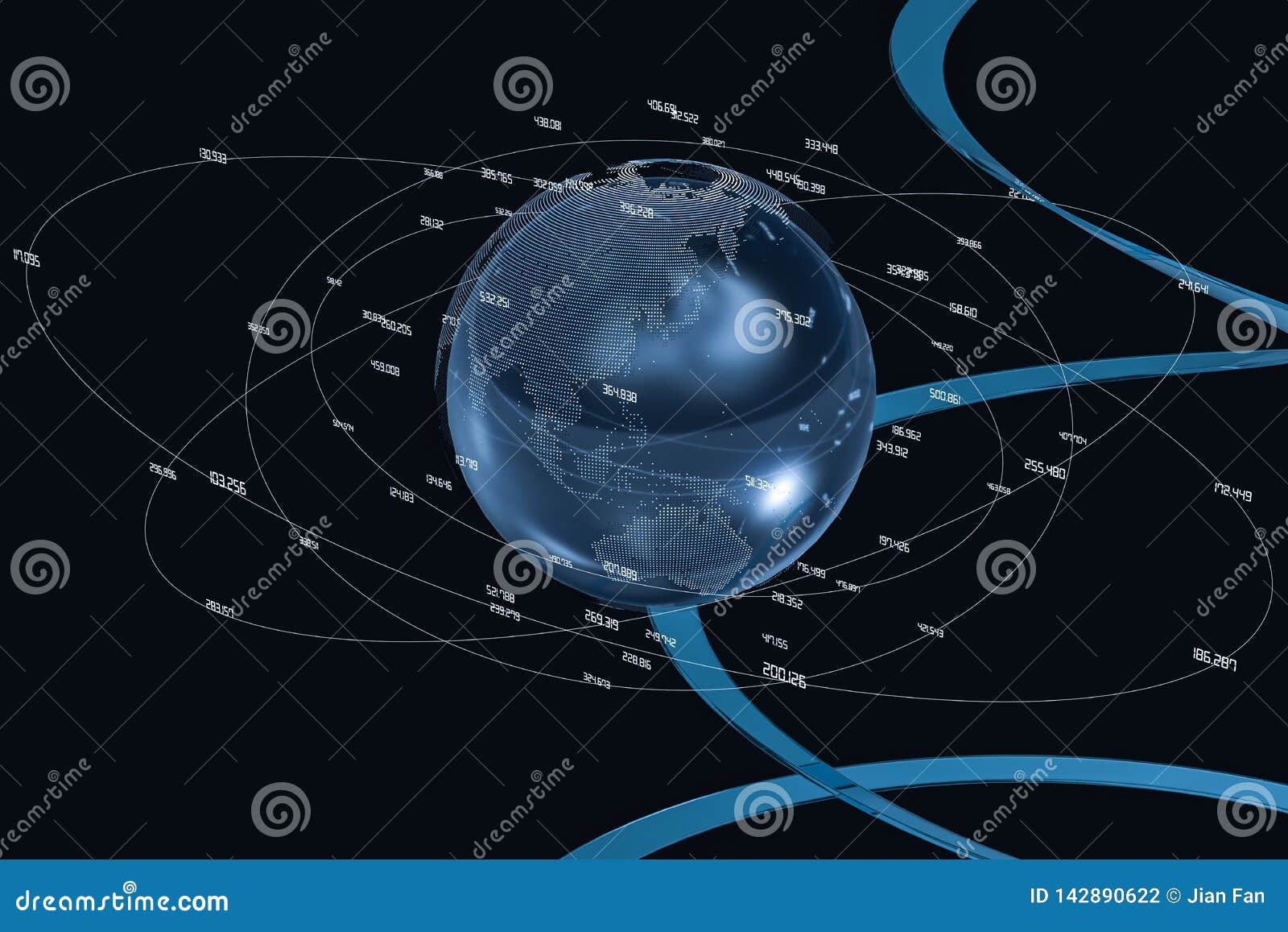 3d Rendering, Data and Earth Graphics Stock Illustration - Illustration ...