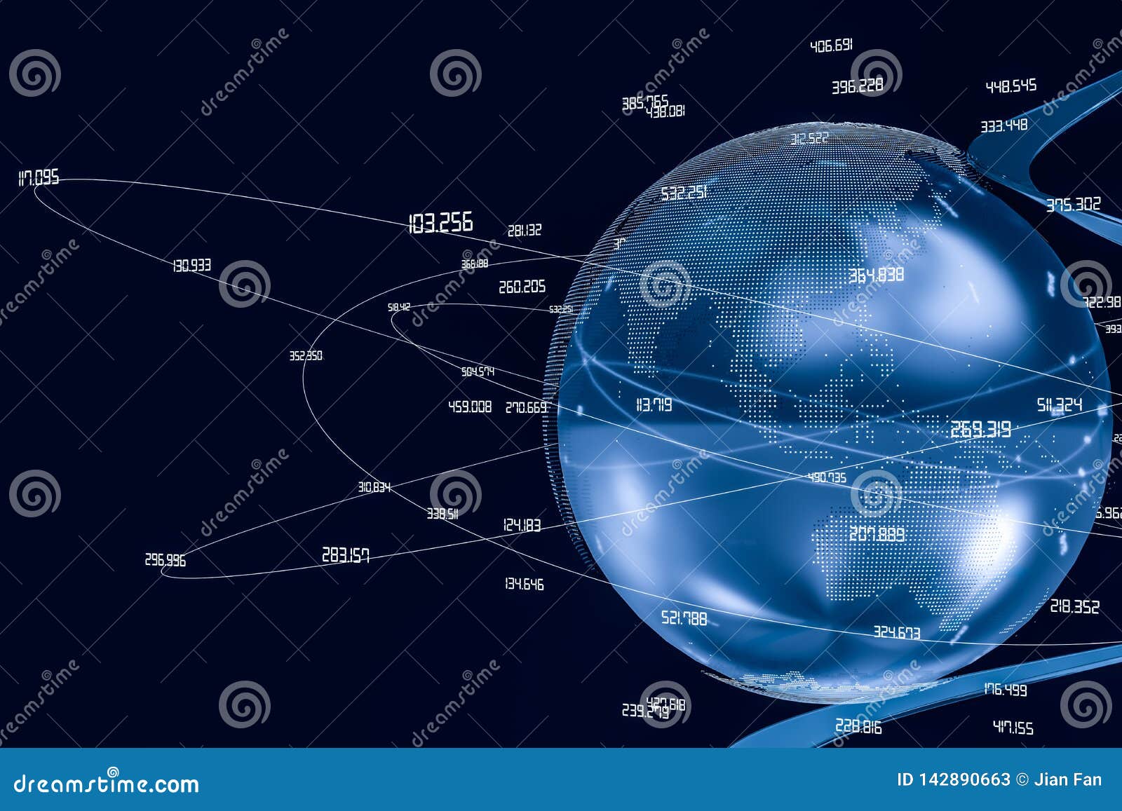 3d Rendering, Data and Earth Graphics Stock Illustration - Illustration ...