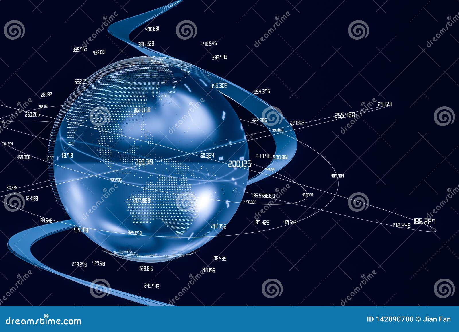 3d Rendering, Data and Earth Graphics Stock Illustration - Illustration ...