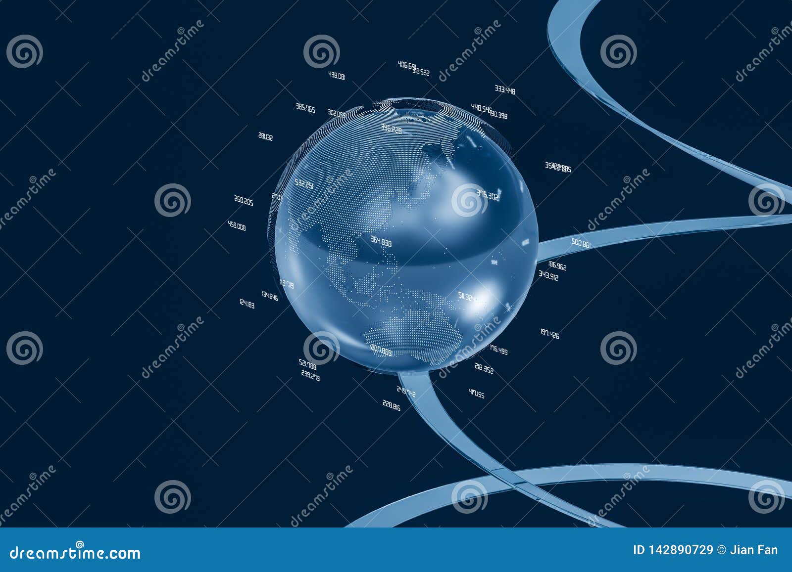 3d Rendering, Data and Earth Graphics Stock Illustration - Illustration ...