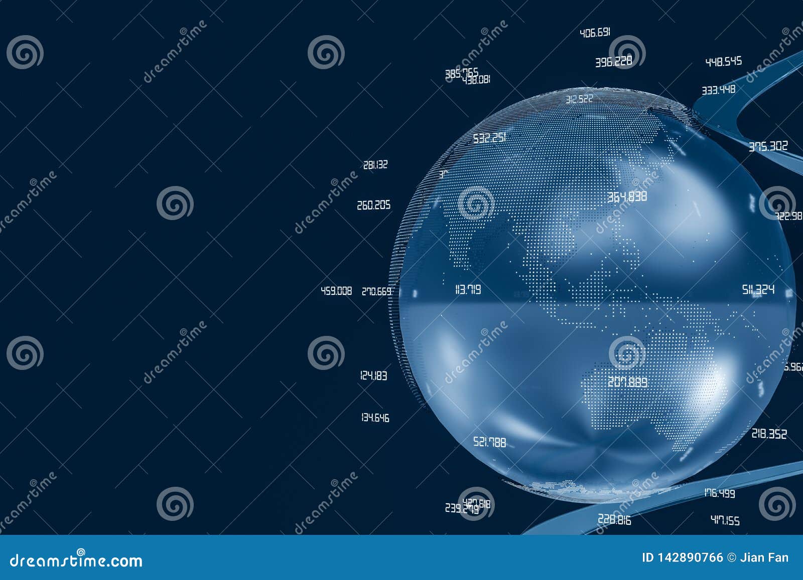 3d Rendering, Data and Earth Graphics Stock Illustration - Illustration ...