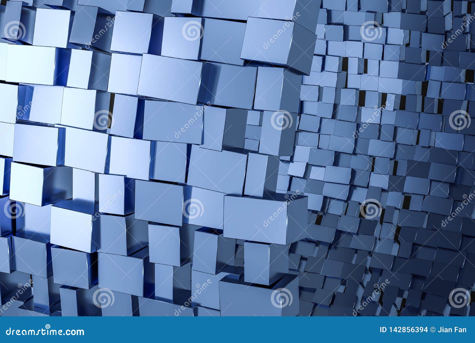 3d Rendering, Cube Bricks Abstract Background, Dark Background Stock ...