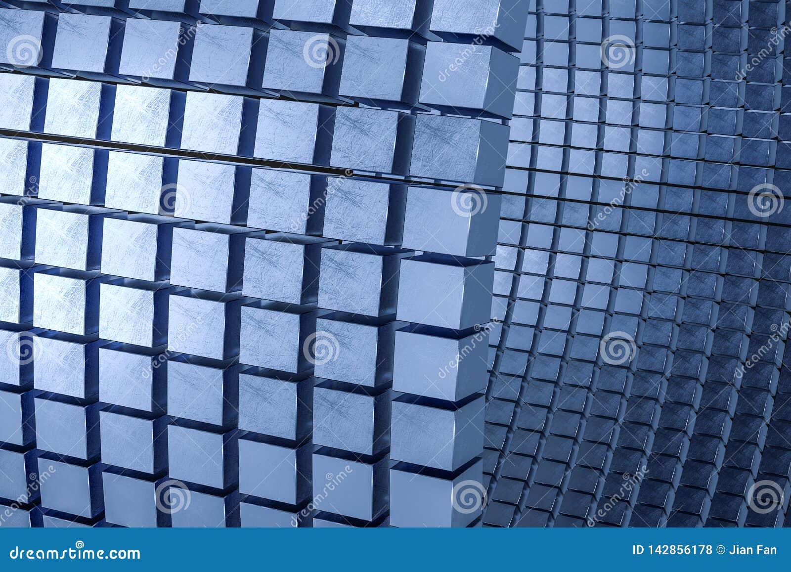 3d Rendering, Cube Bricks Abstract Background, Dark Background Stock ...