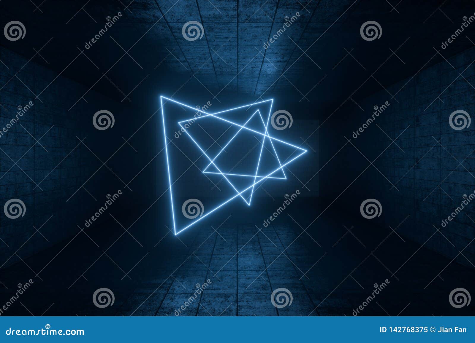 3d Rendering, Glowing Magic Lines in Anbanoned Room, Dark Background ...