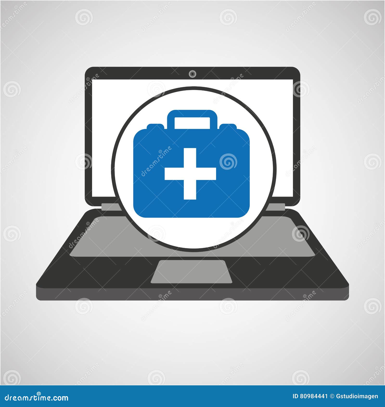 Computer Digital Healthcare First Aid Box Stock Vector - Illustration ...