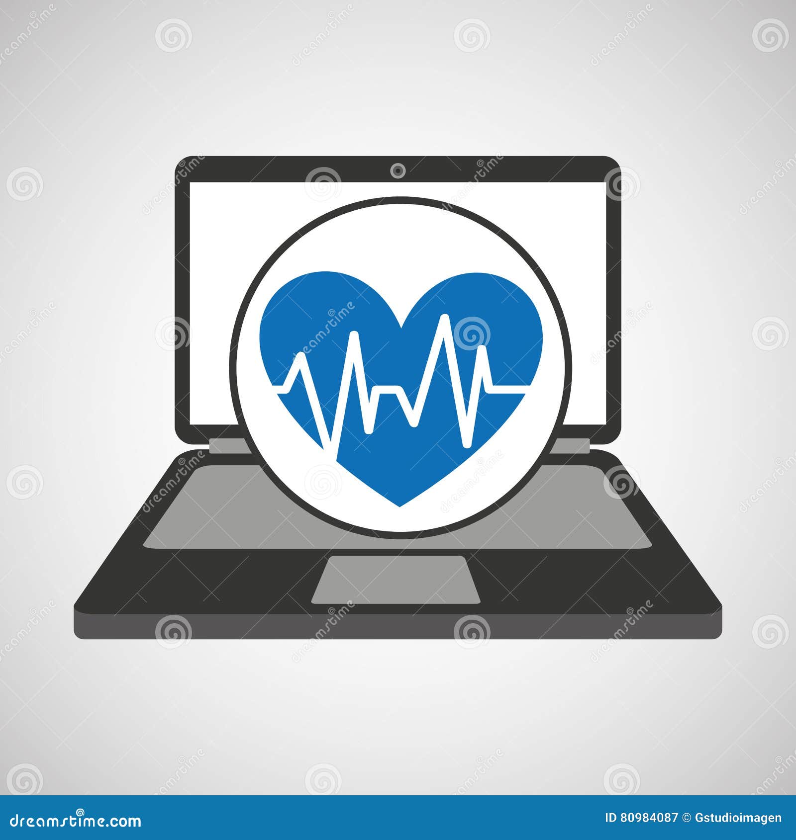 Computer Digital Healthcare Pulse Heart Stock Vector - Illustration of ...