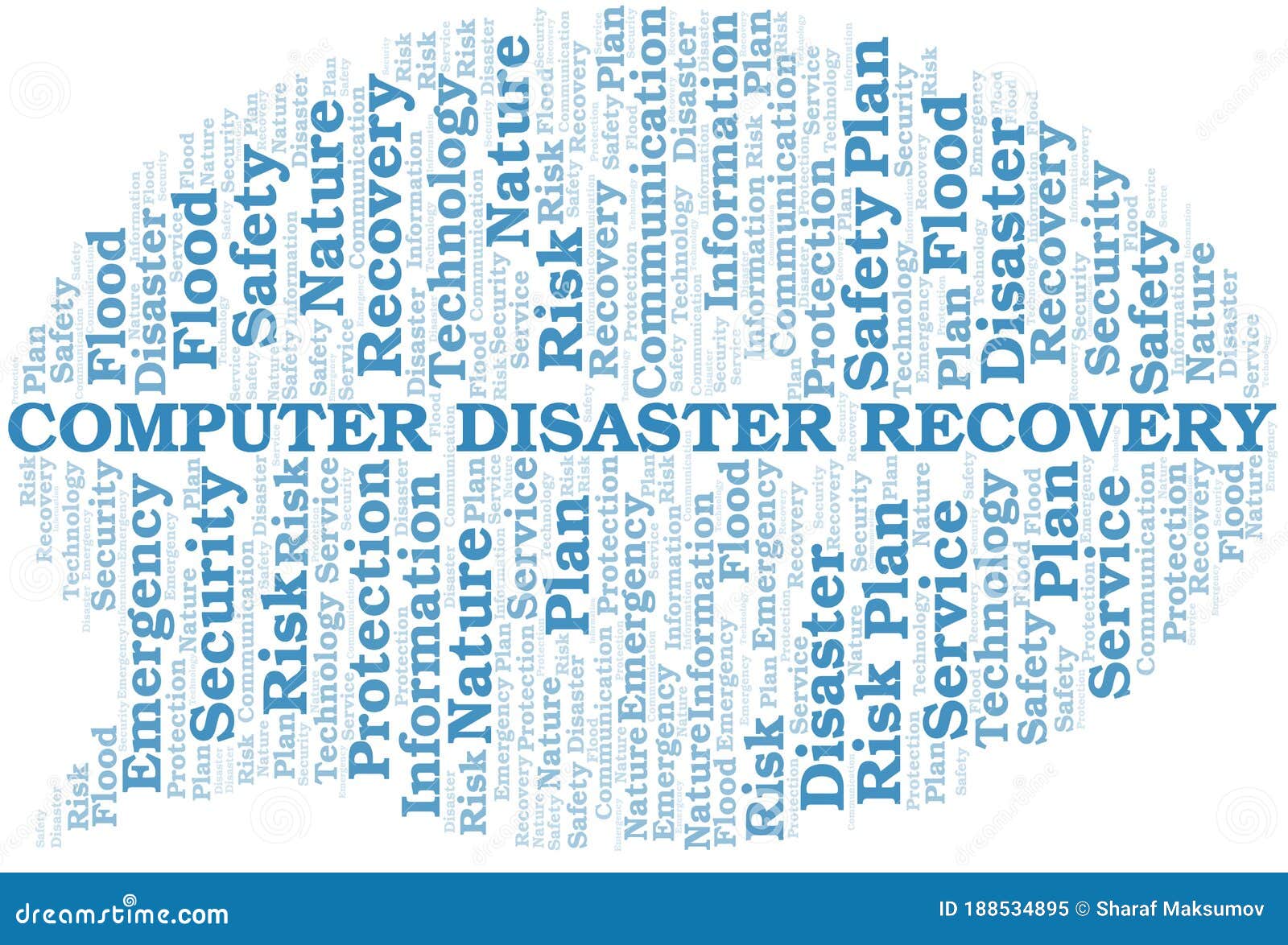Computer Disaster Recovery Typography Vector Word Cloud. Stock Vector ...