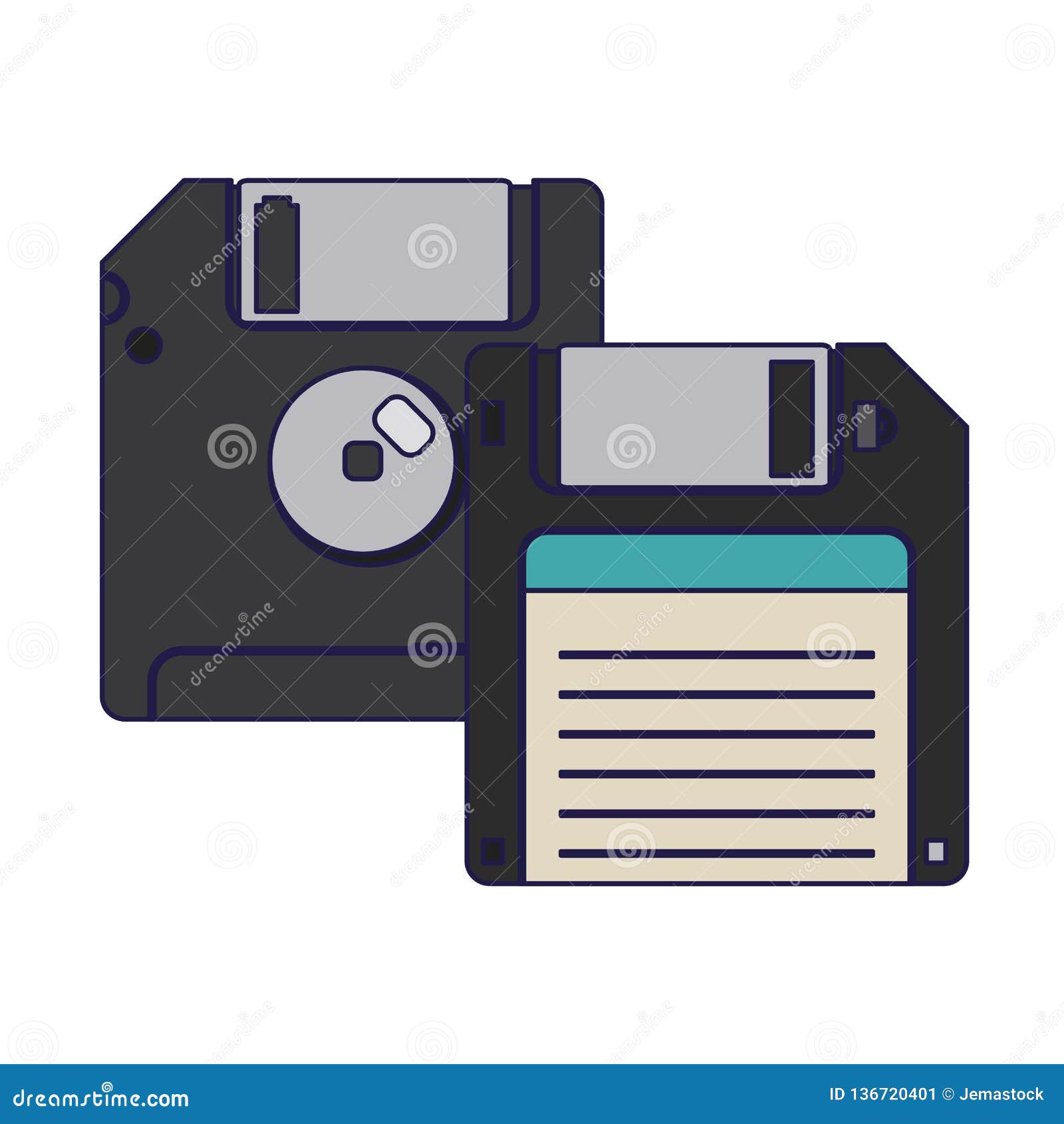 Computer Diskettes Isolated Stock Vector - Illustration of data ...
