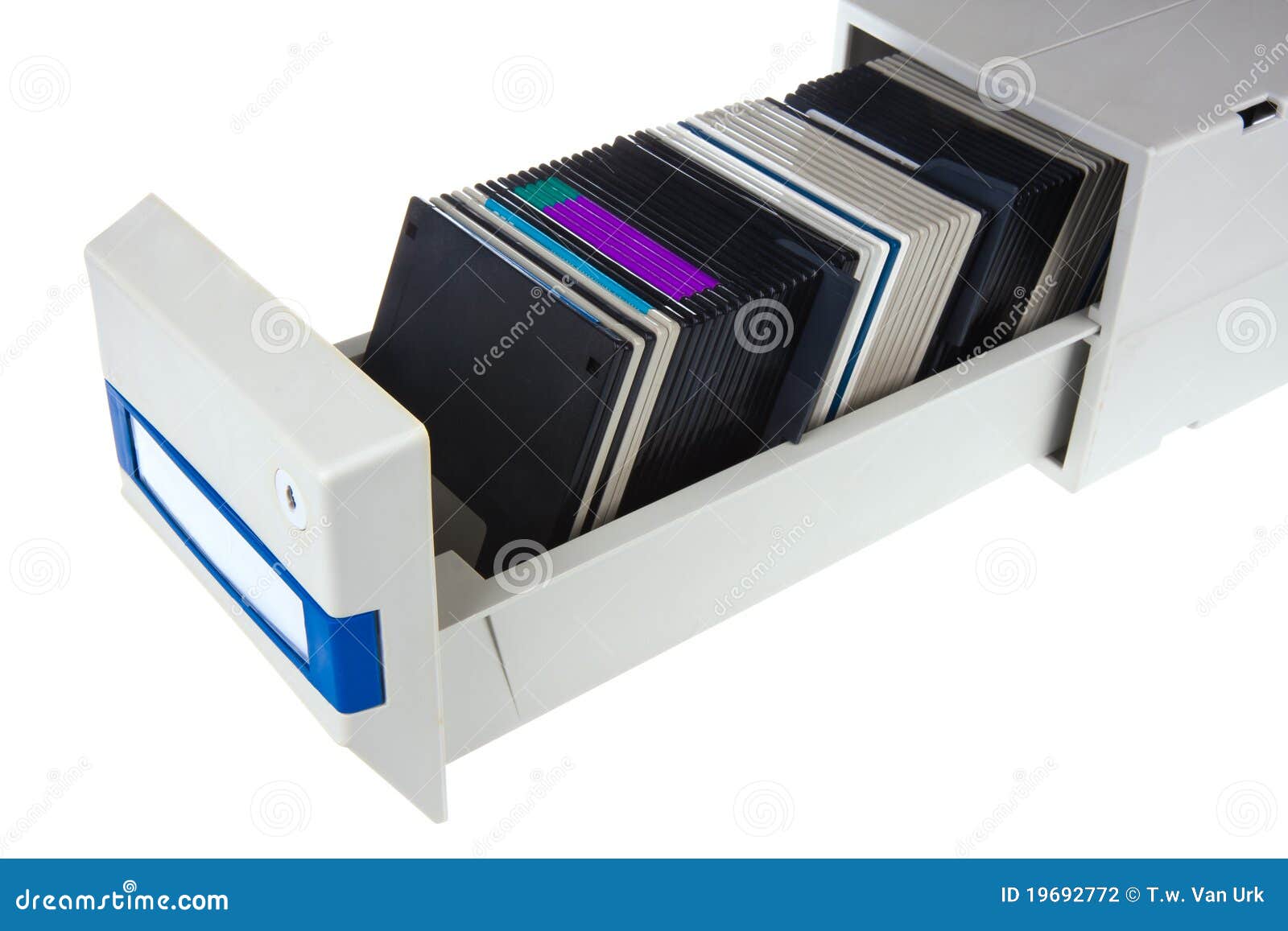 Computer Diskettes in a Storage Box Stock Photo - Image of magnetic ...