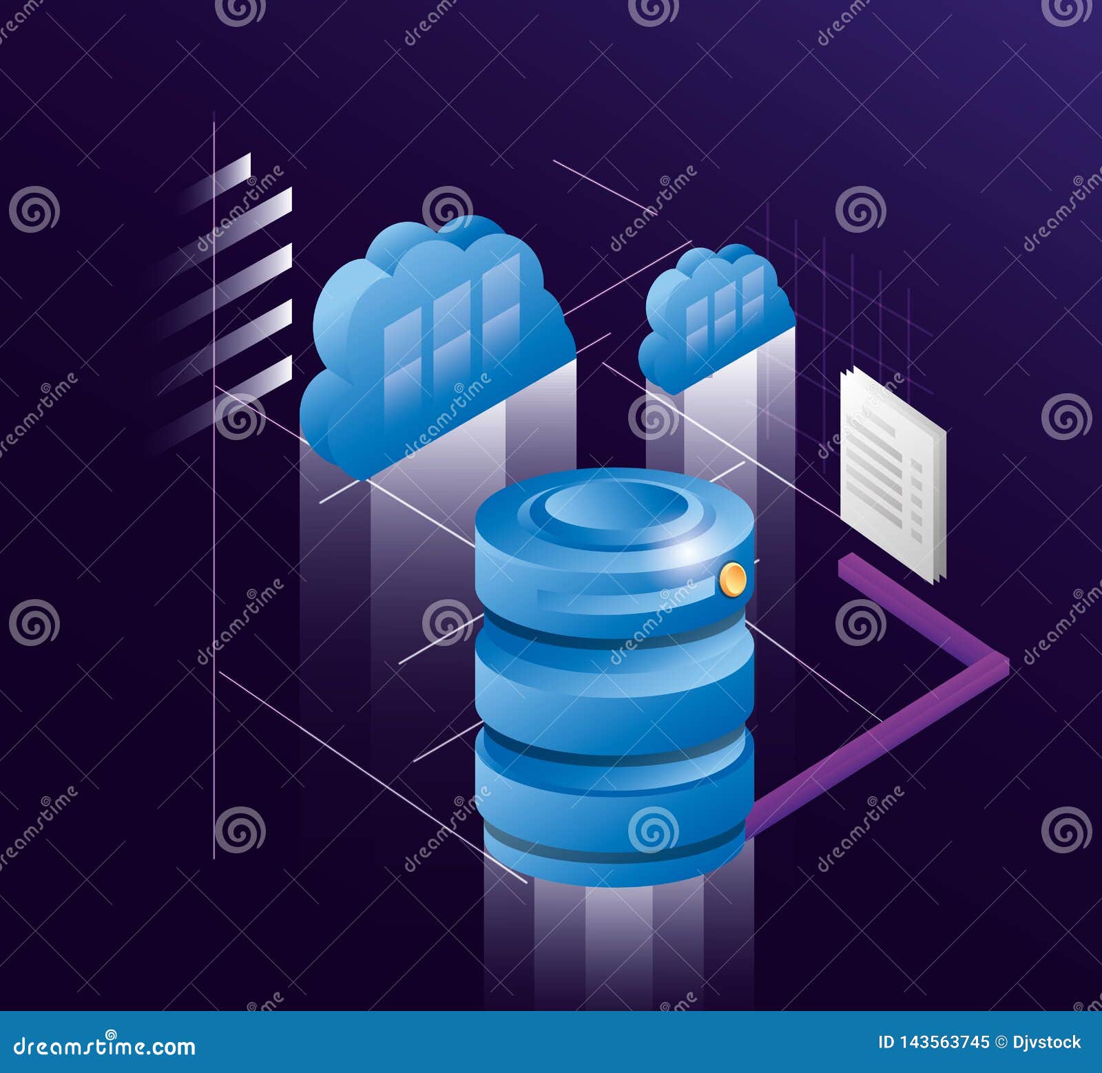 Computer Disks with Data Center Icons Stock Illustration - Illustration of vector, business ...
