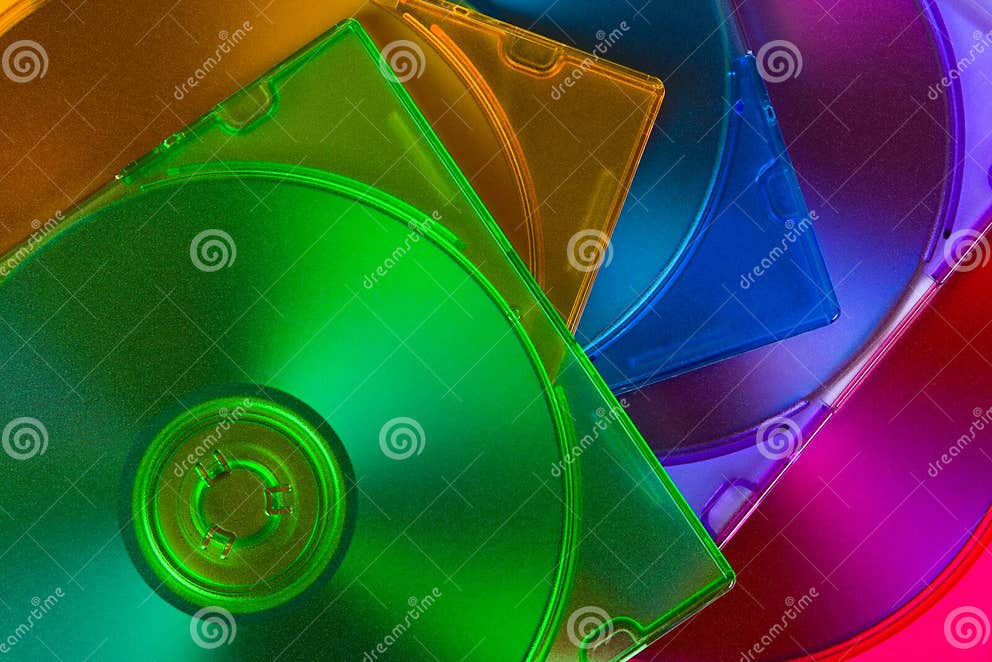 Computer Disks in Multiciolored Boxes Stock Photo - Image of business ...