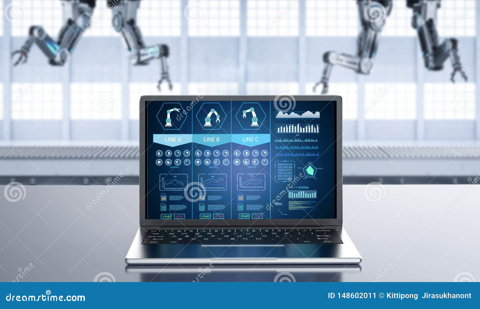 Computer display ai system stock illustration. Illustration of display ...