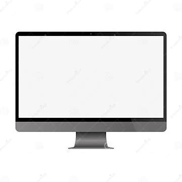 Computer Display with Blank Screen. Front View. Computer Screen ...