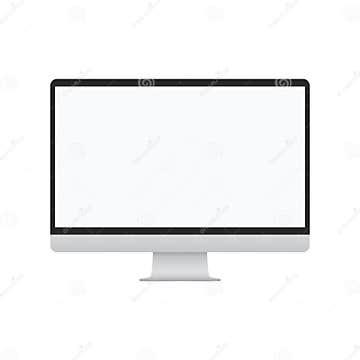 Computer Display with Blank Screen. Front View. Computer Screen ...