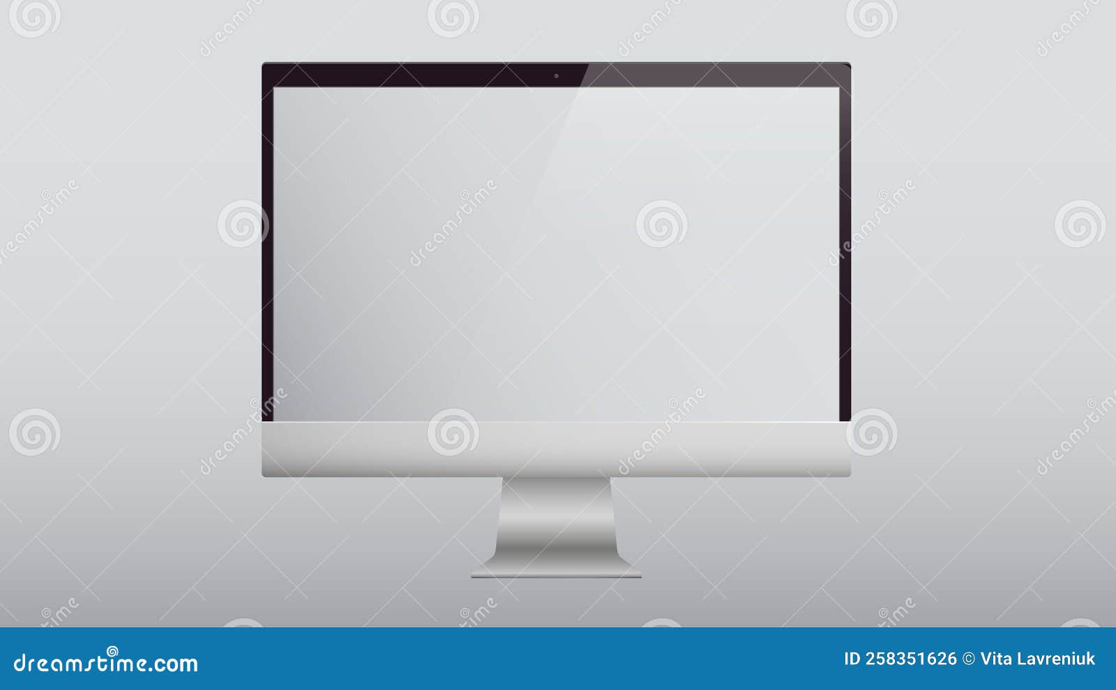 Realistic Computer Screen Mockup. Computer Monitor Mockup Banner ...