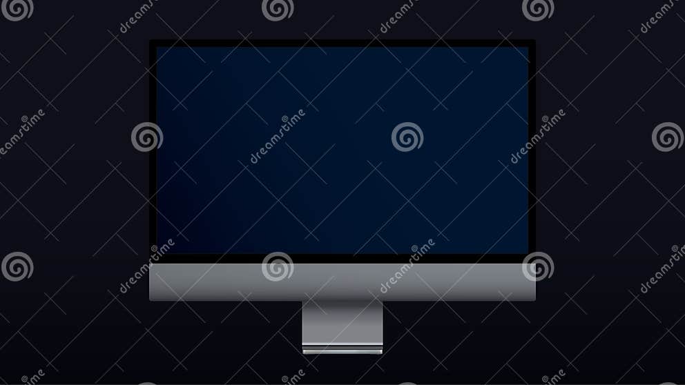 Realistic Computer Screen Mockup. Computer Monitor Mockup Banner. Screen with Black Screen ...
