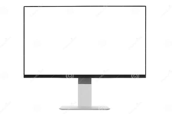 Ecran De Computer Cu Ecran Alb Gol. Vedere Frontală. Stock Image ...