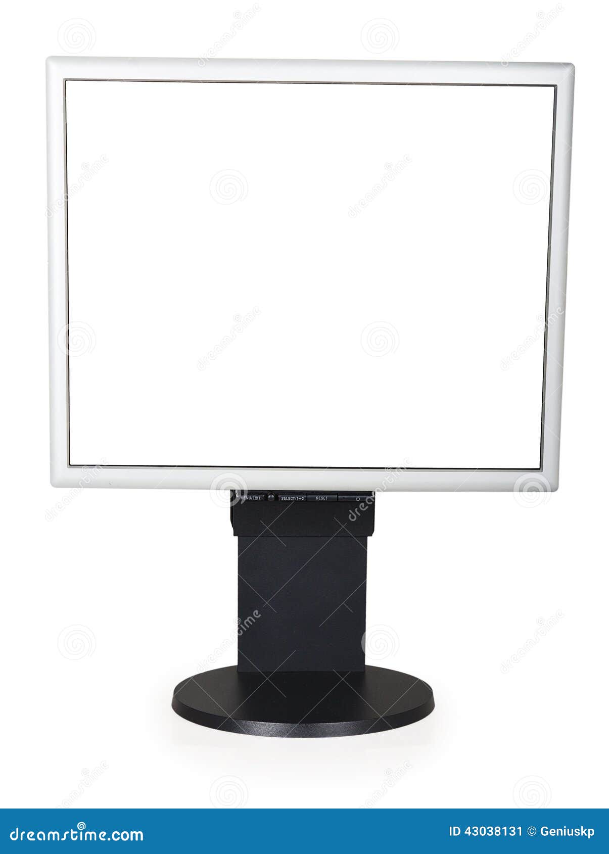 Computer Display with Blank White Screen Stock Image - Image of ...