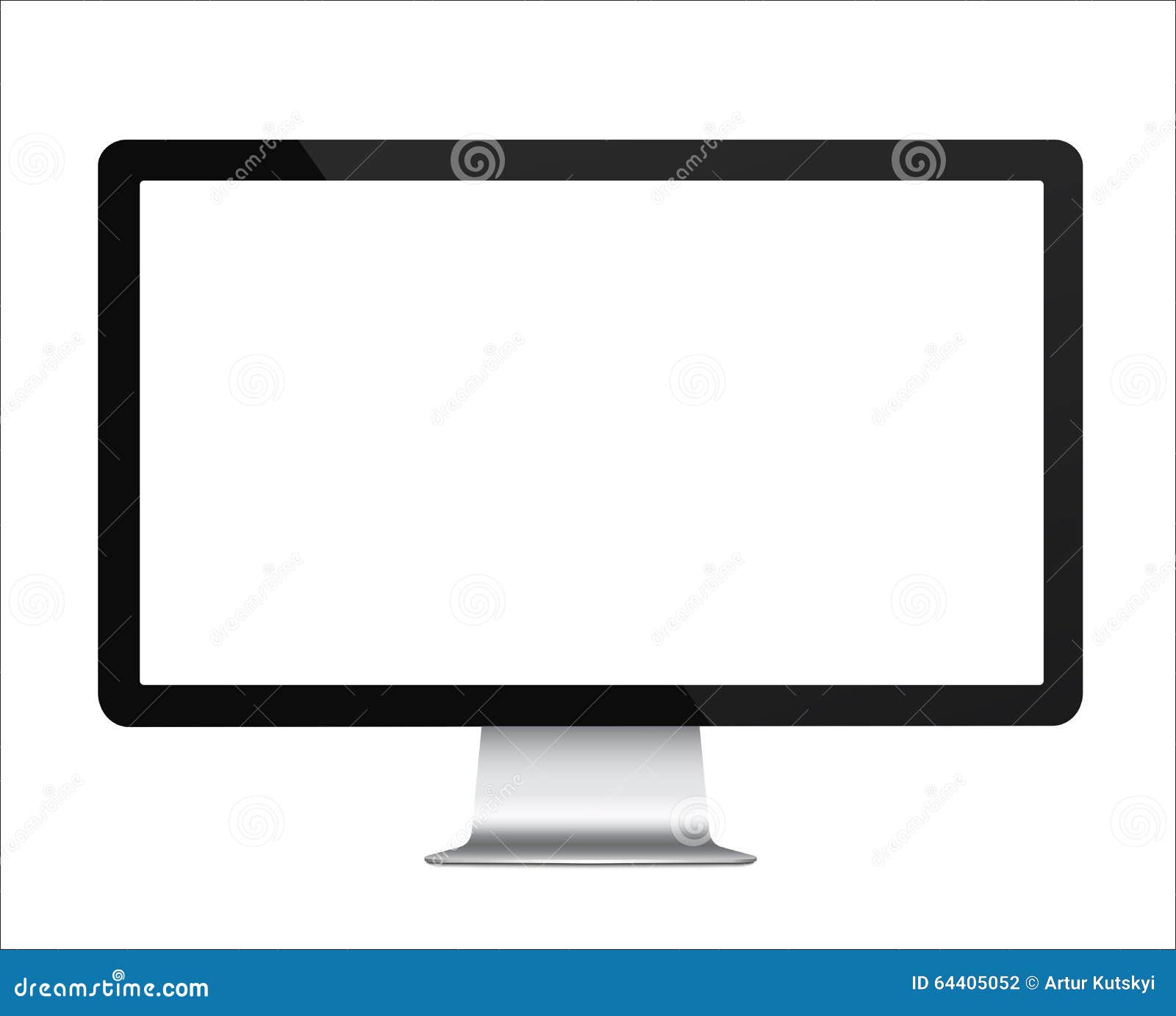 Computer Display with Blank White Screen . Vector Illustration Stock ...