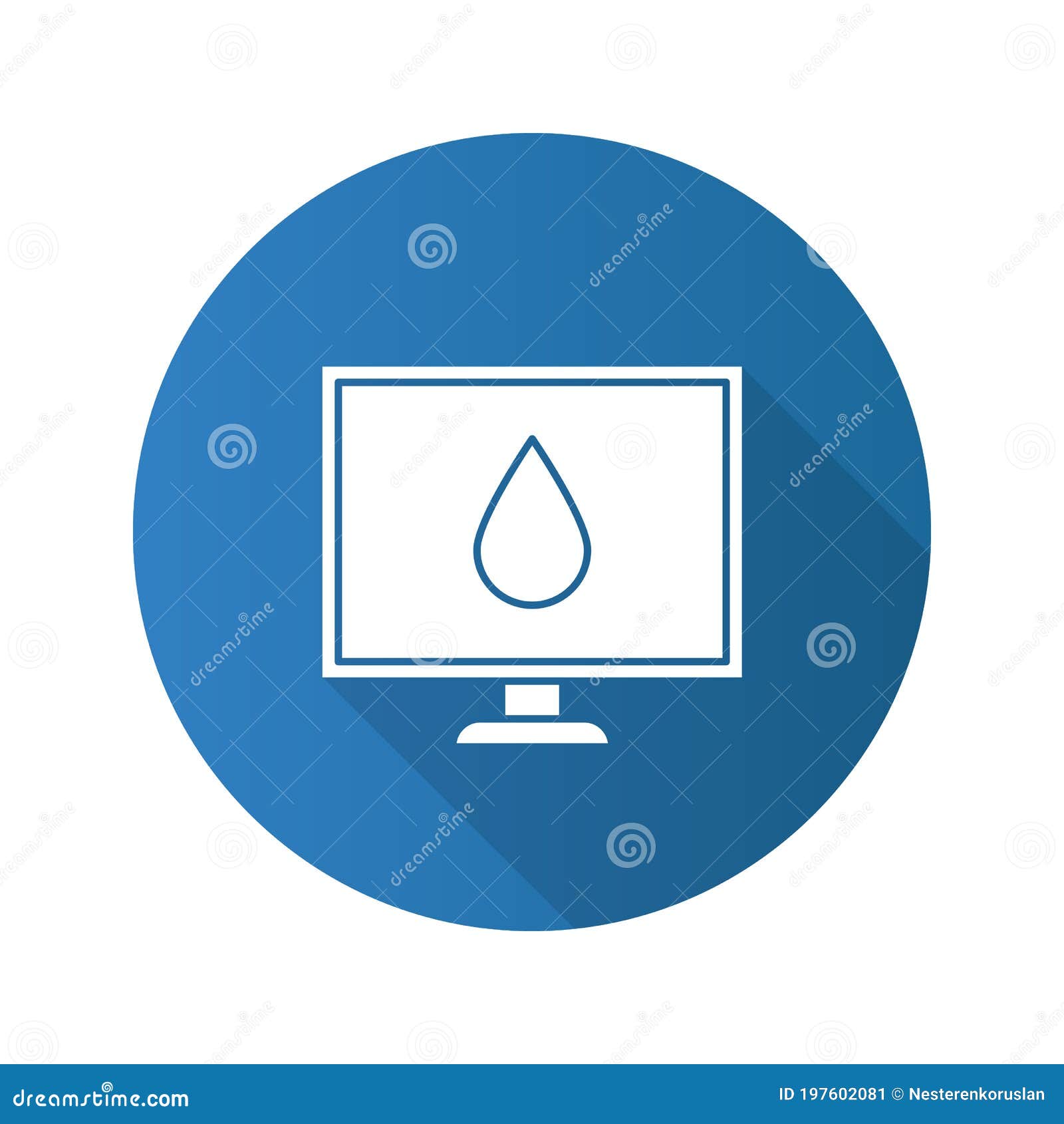 Computer Display Calibration Flat Design Long Shadow Glyph Icon Stock ...