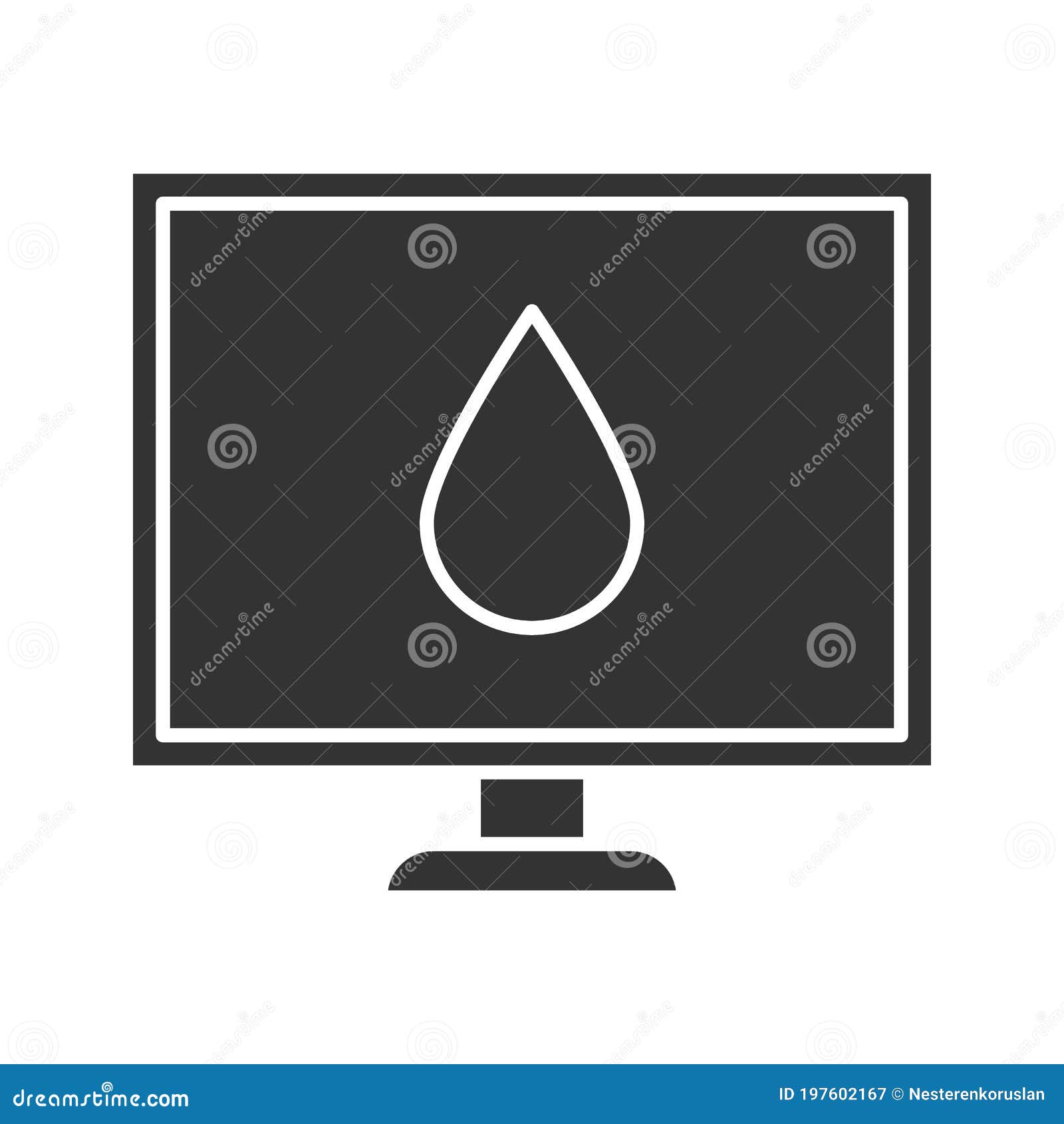 Computer Display Calibration Glyph Icon Stock Vector - Illustration of ...