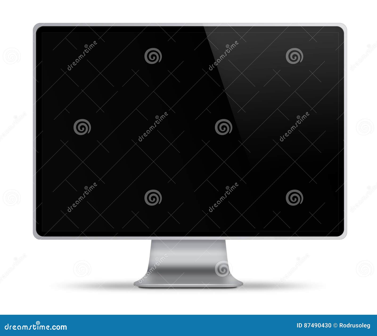Computer Display with Empty Black Screen. Stock Illustration ...