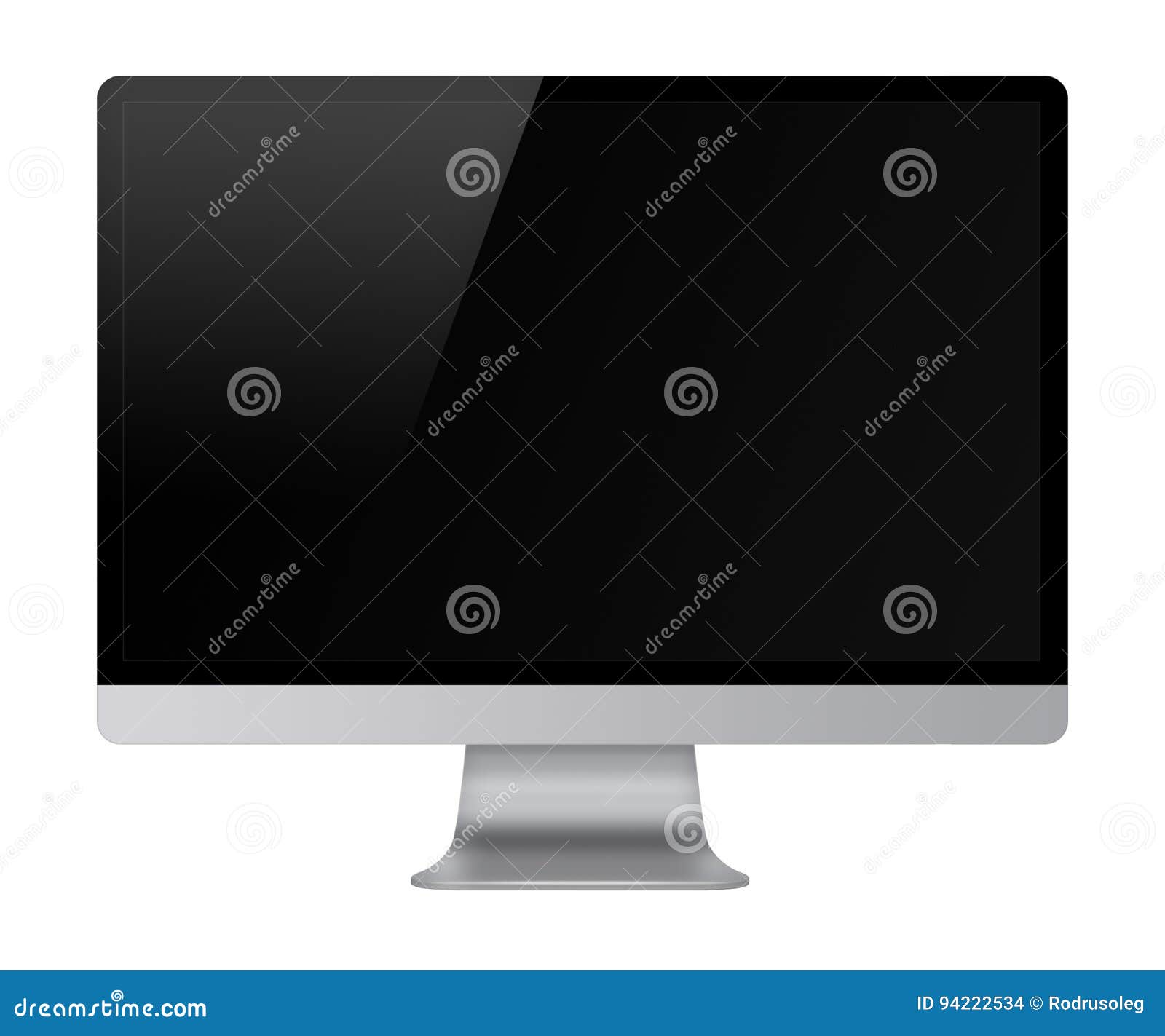Computer Display with Empty Black Screen. Stock Illustration ...
