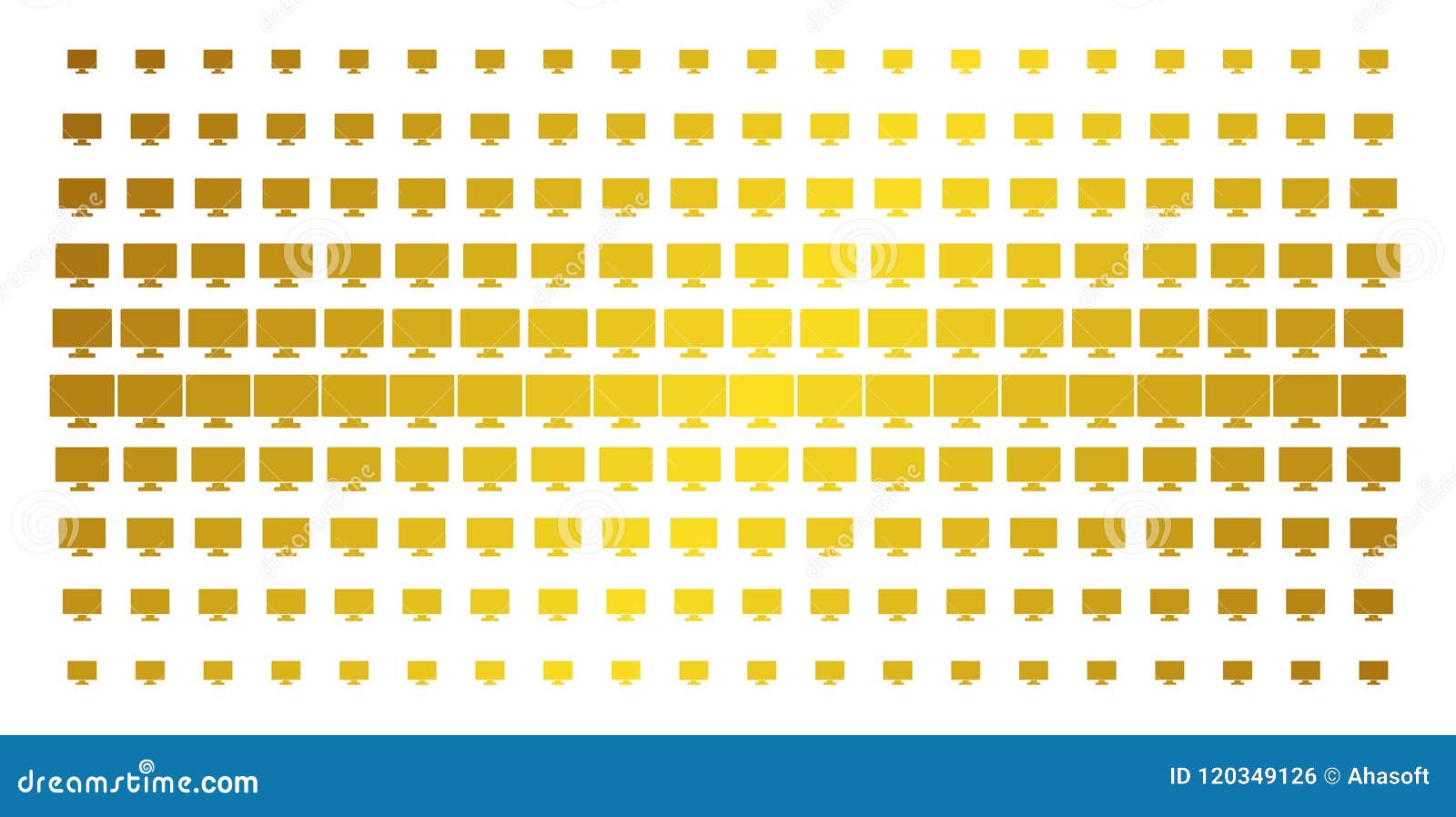 Computer Display Gold Halftone Grid Stock Vector - Illustration of ...