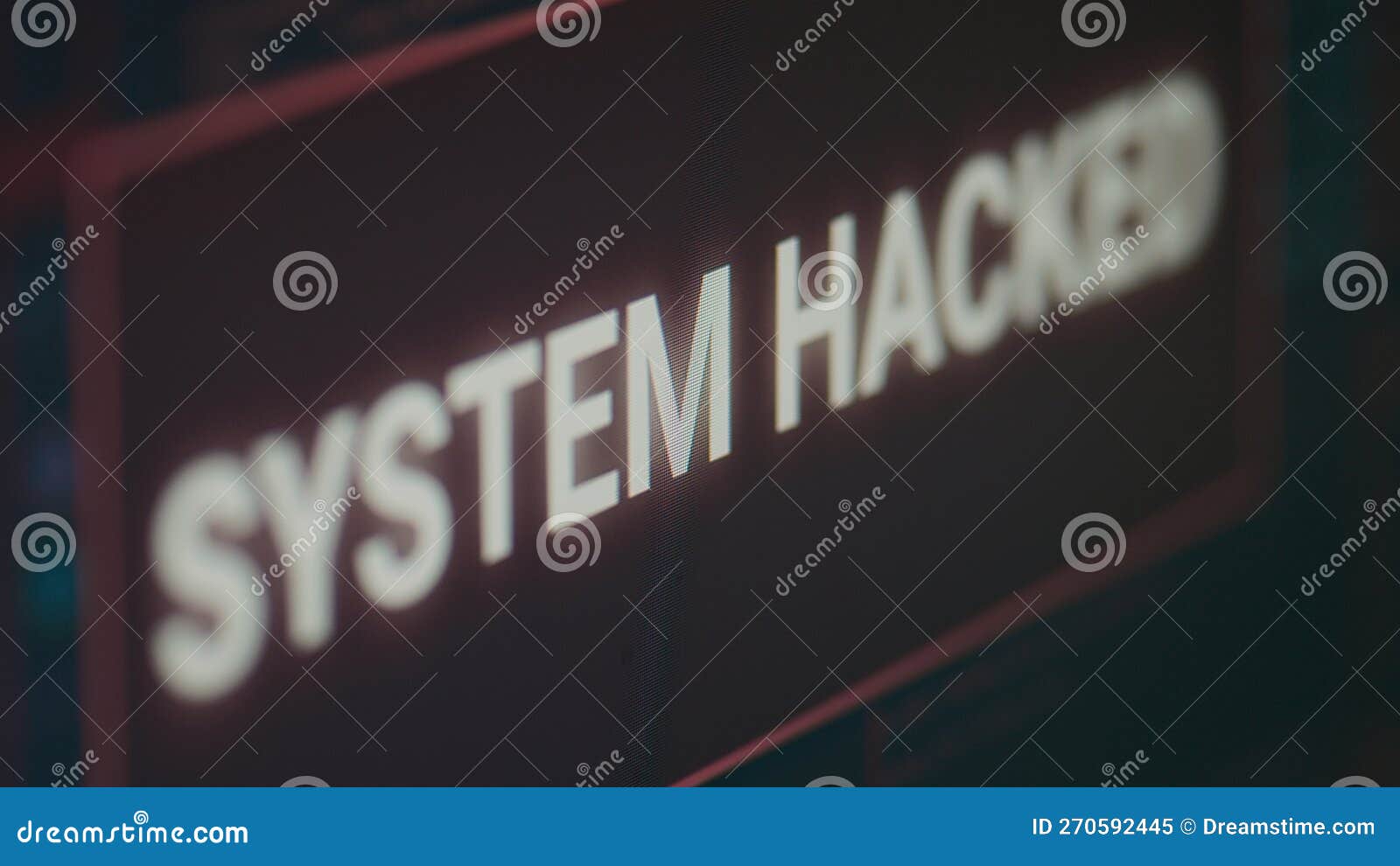 Computer Display With Hacking Alert And System Crash Stock Image