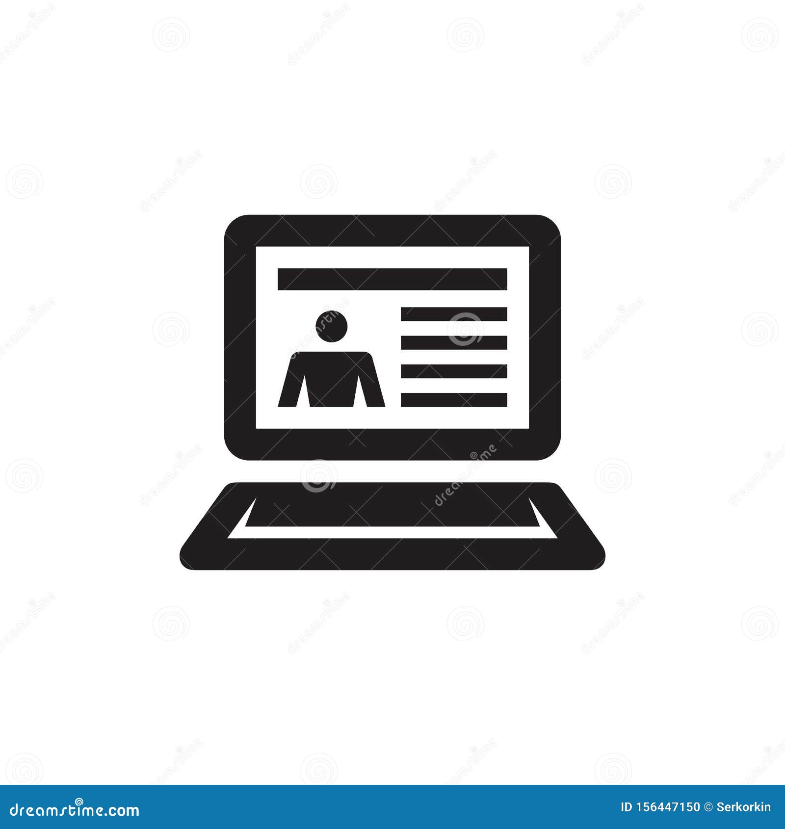 Computer Display with Human Web Page - Concept Vector Icon Design ...