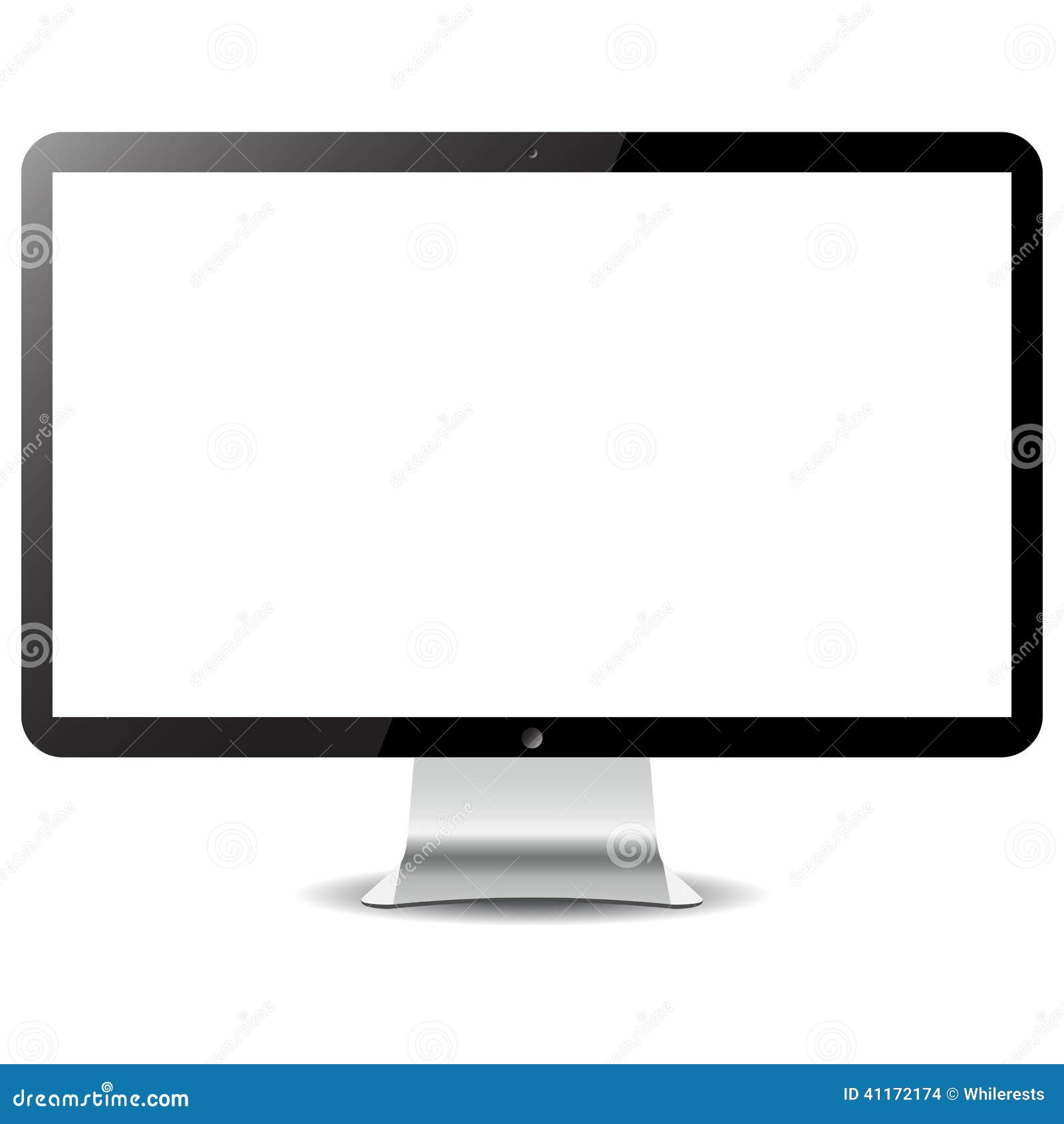 Computer Display Isolated on White Stock Vector - Illustration of metal ...