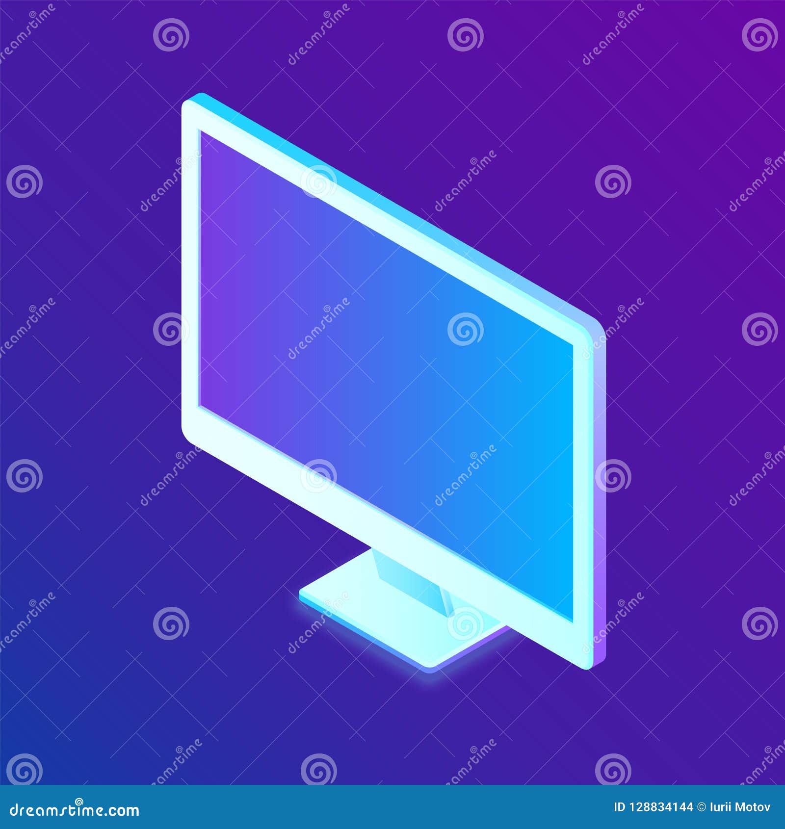 Computer Display. Isometric Computer Display. Screen Computer Desktop ...