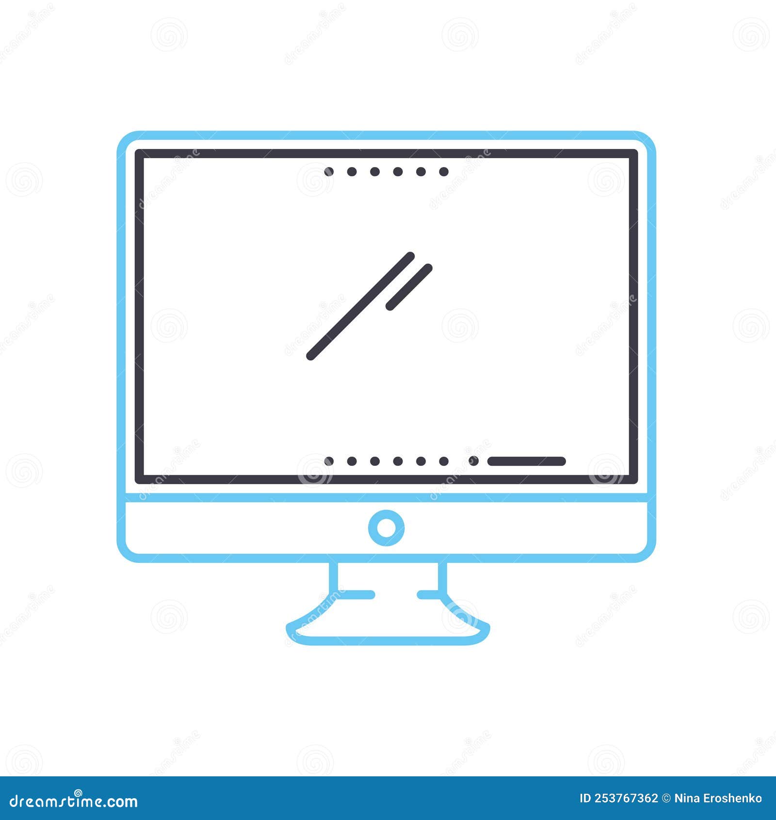 Computer Display Line Icon, Outline Symbol, Vector Illustration ...