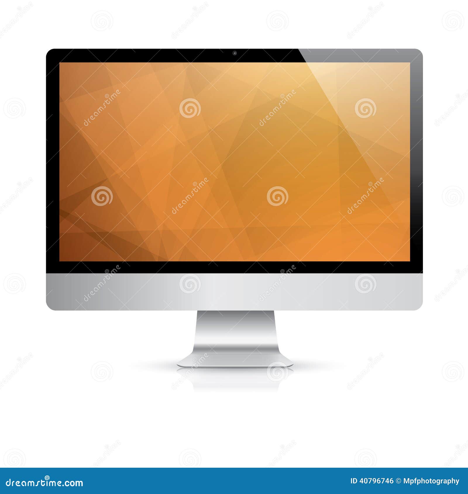 Computer Display with Modern Vector Background Stock Vector ...