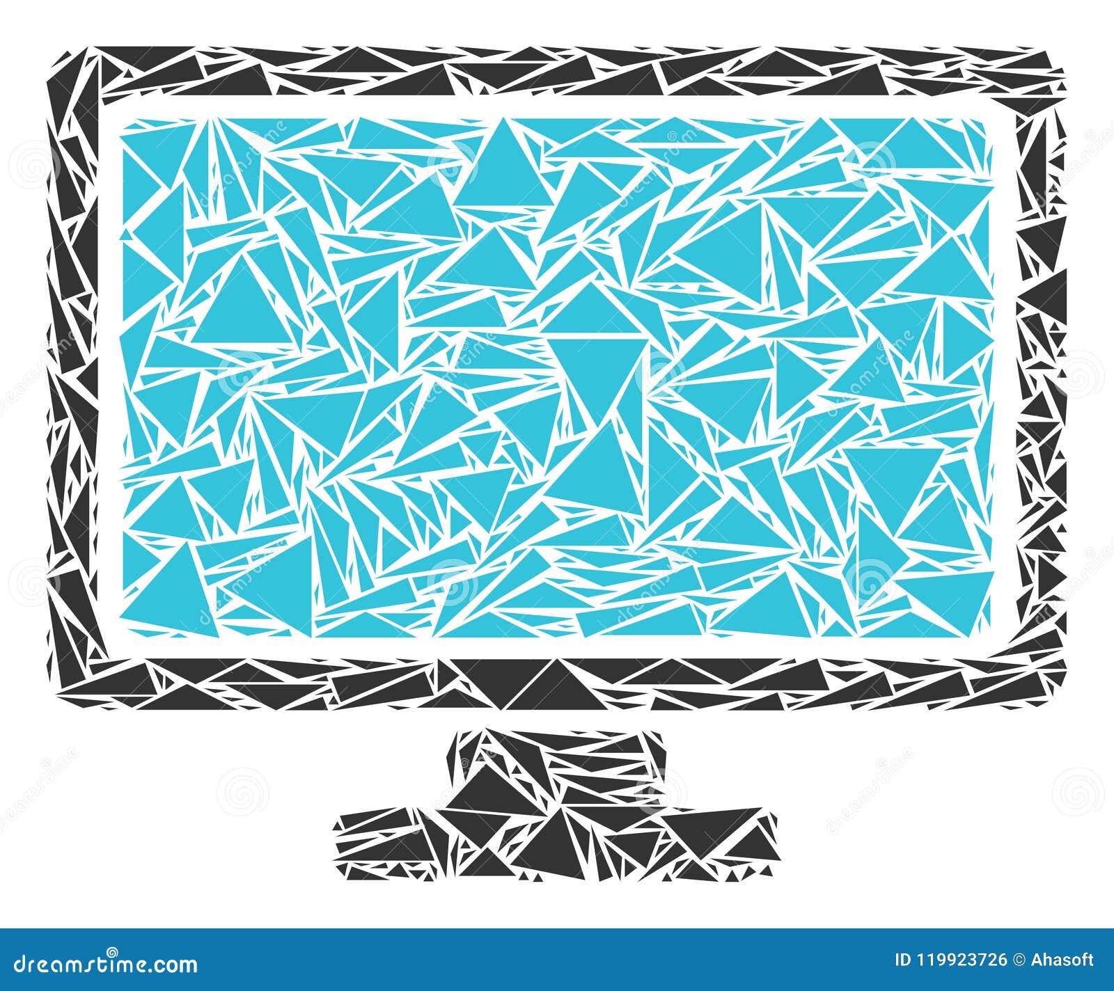 Computer Display Mosaic of Triangles Stock Vector - Illustration of ...