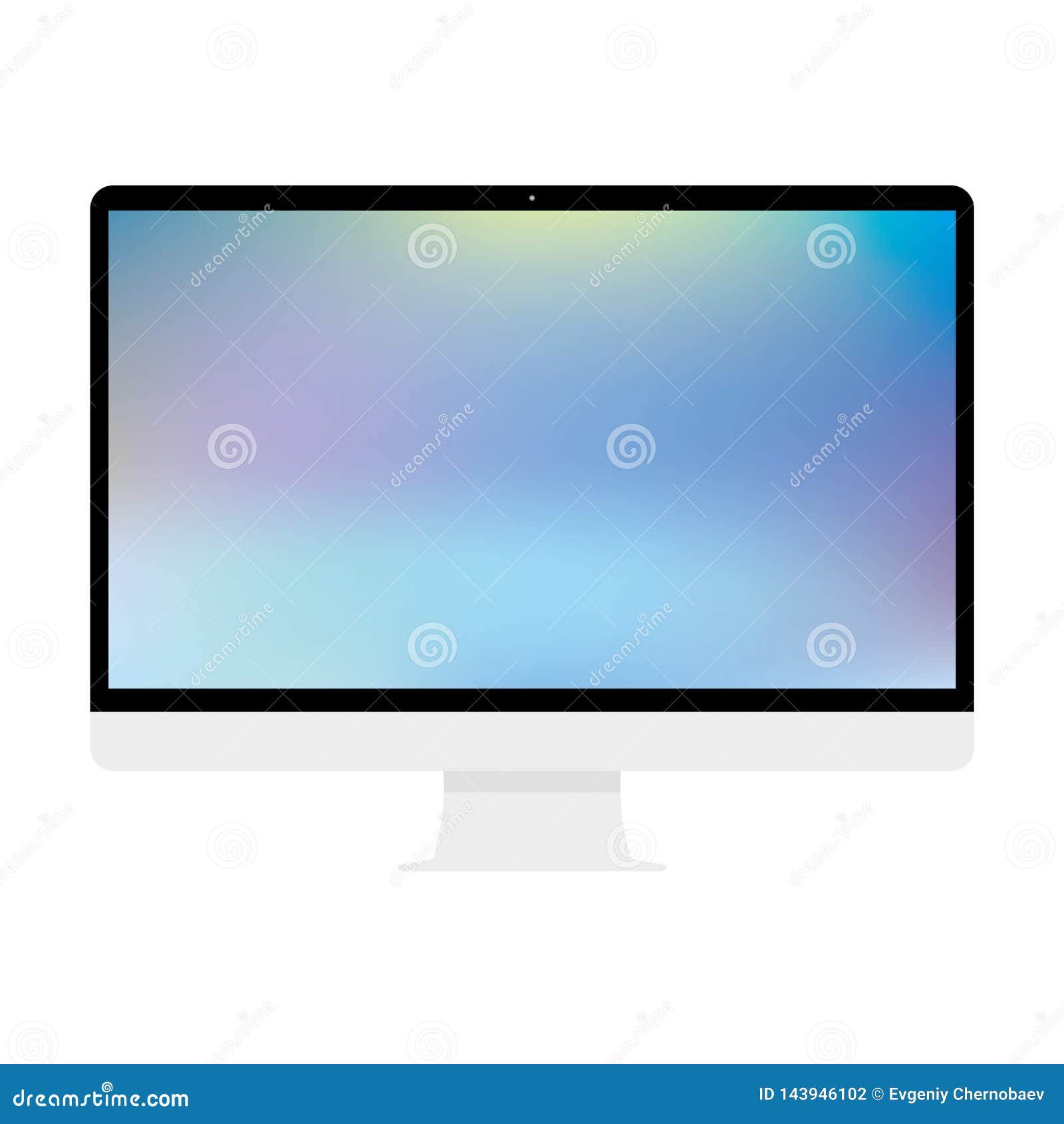 Computer Display with Screen. Front View. Computer Screen Isolated on ...