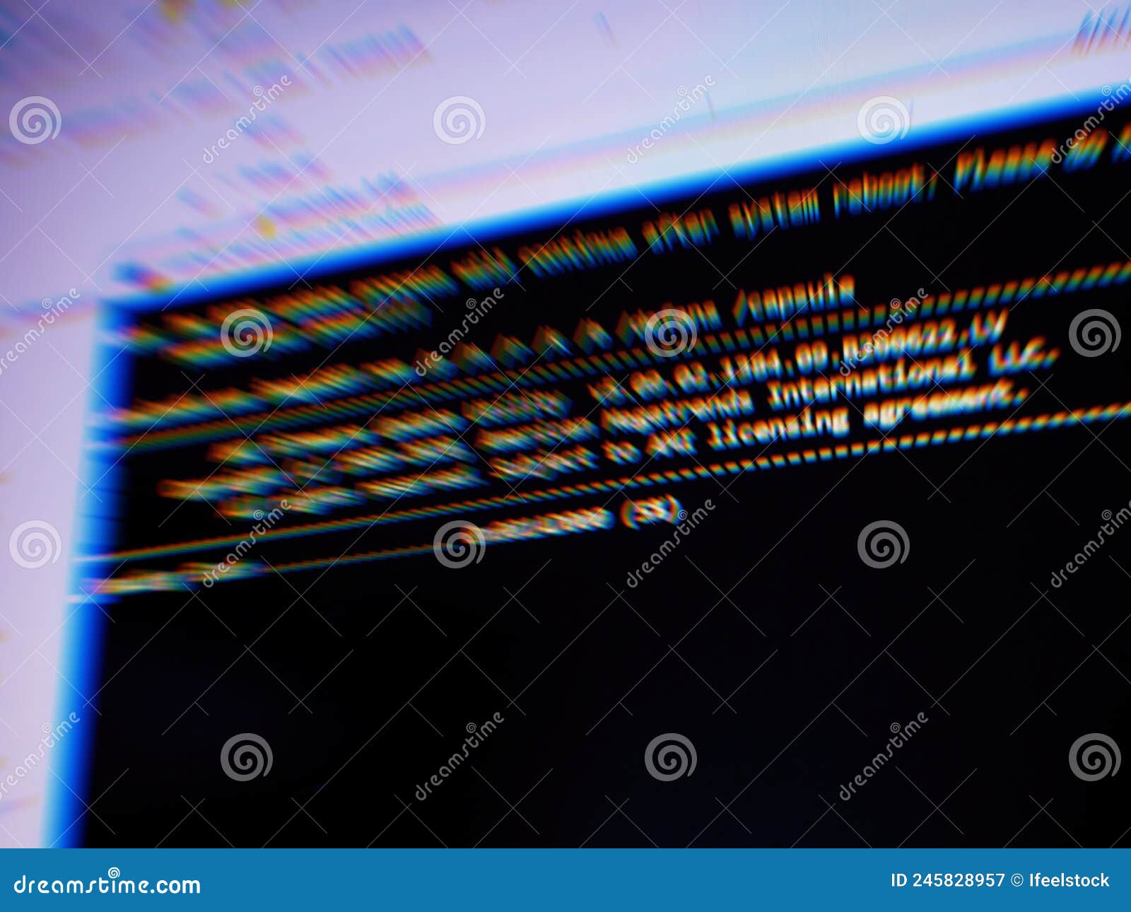 Computer Display Screen with Multiple Code Lines during the ...