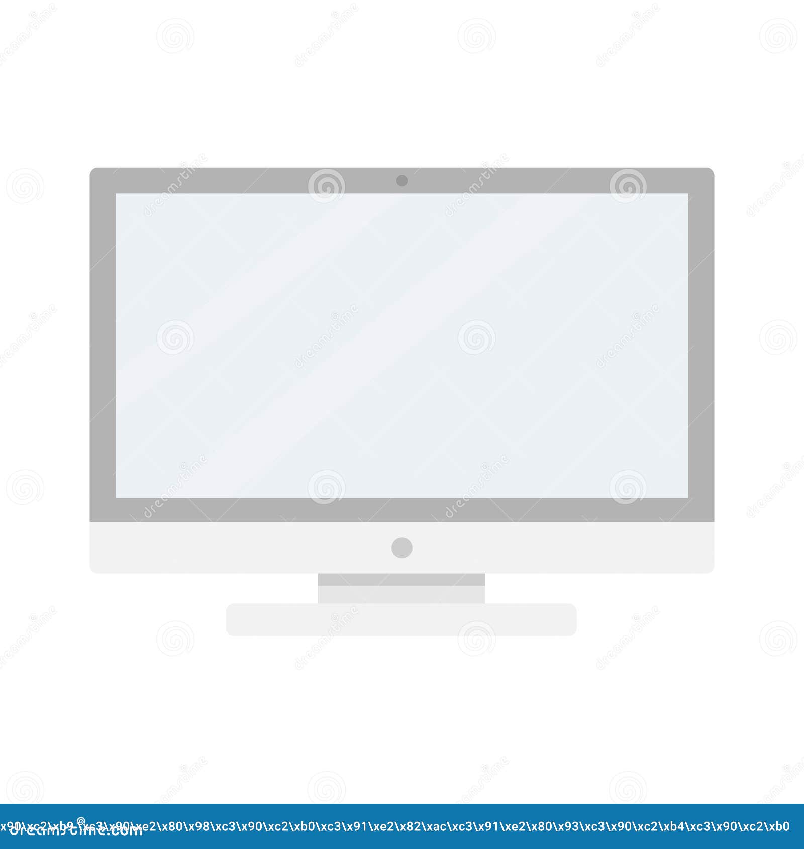 Computer Display Vector Illustration. Empty Screen Computer Monitor in ...