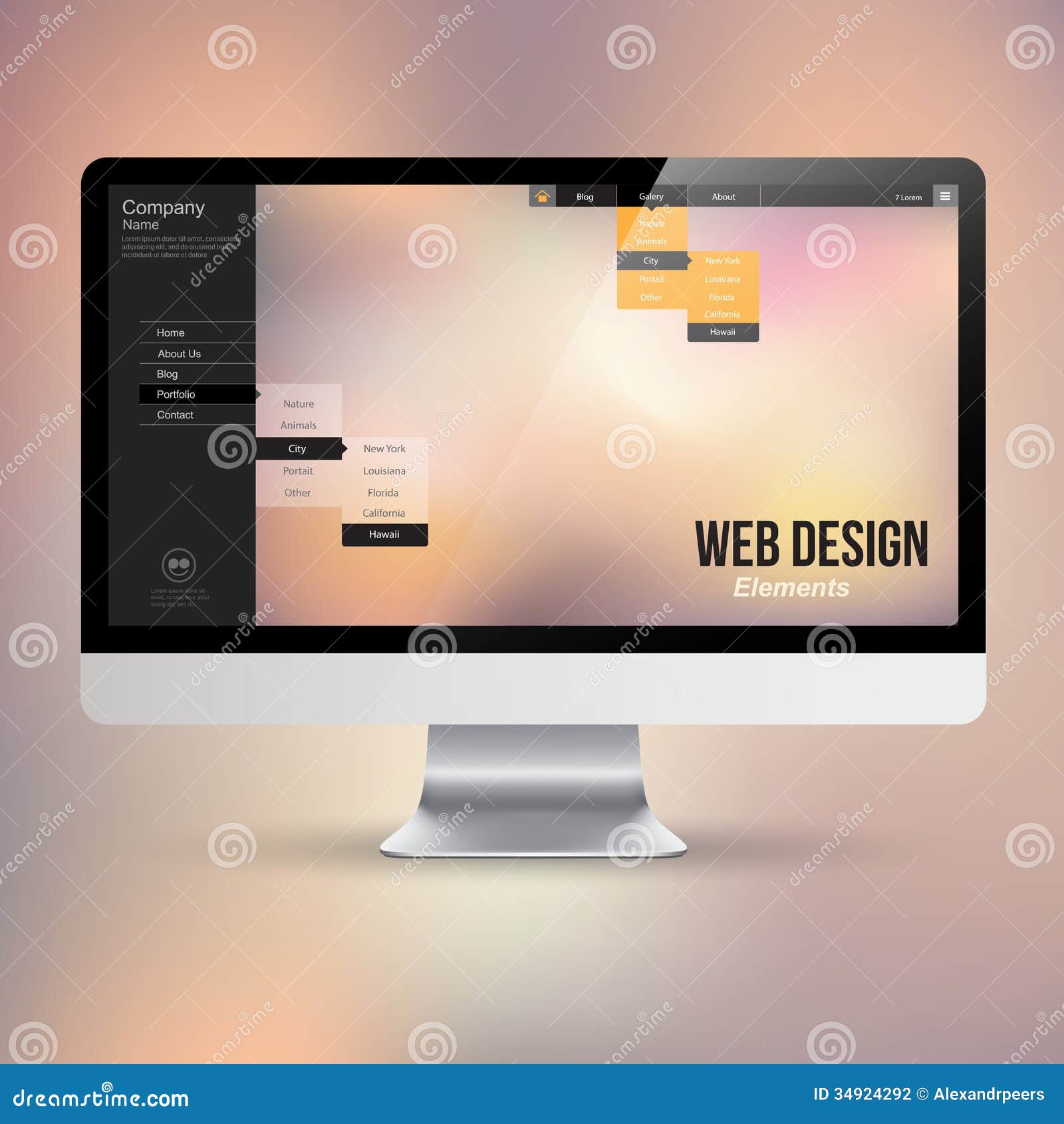 Computer display stock illustration. Illustration of panel - 34924292