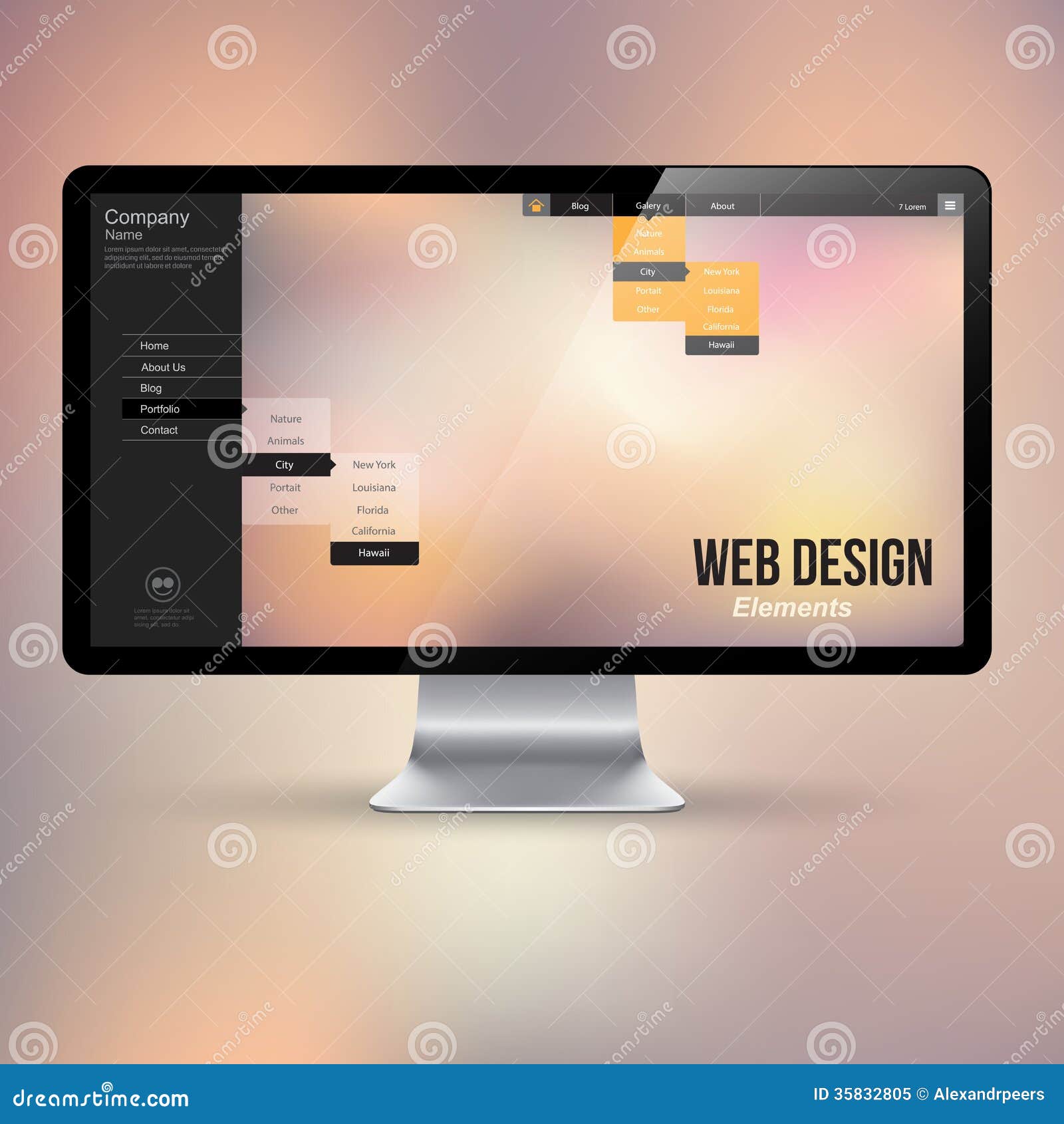 Computer display stock vector. Illustration of icon, elegance - 35832805