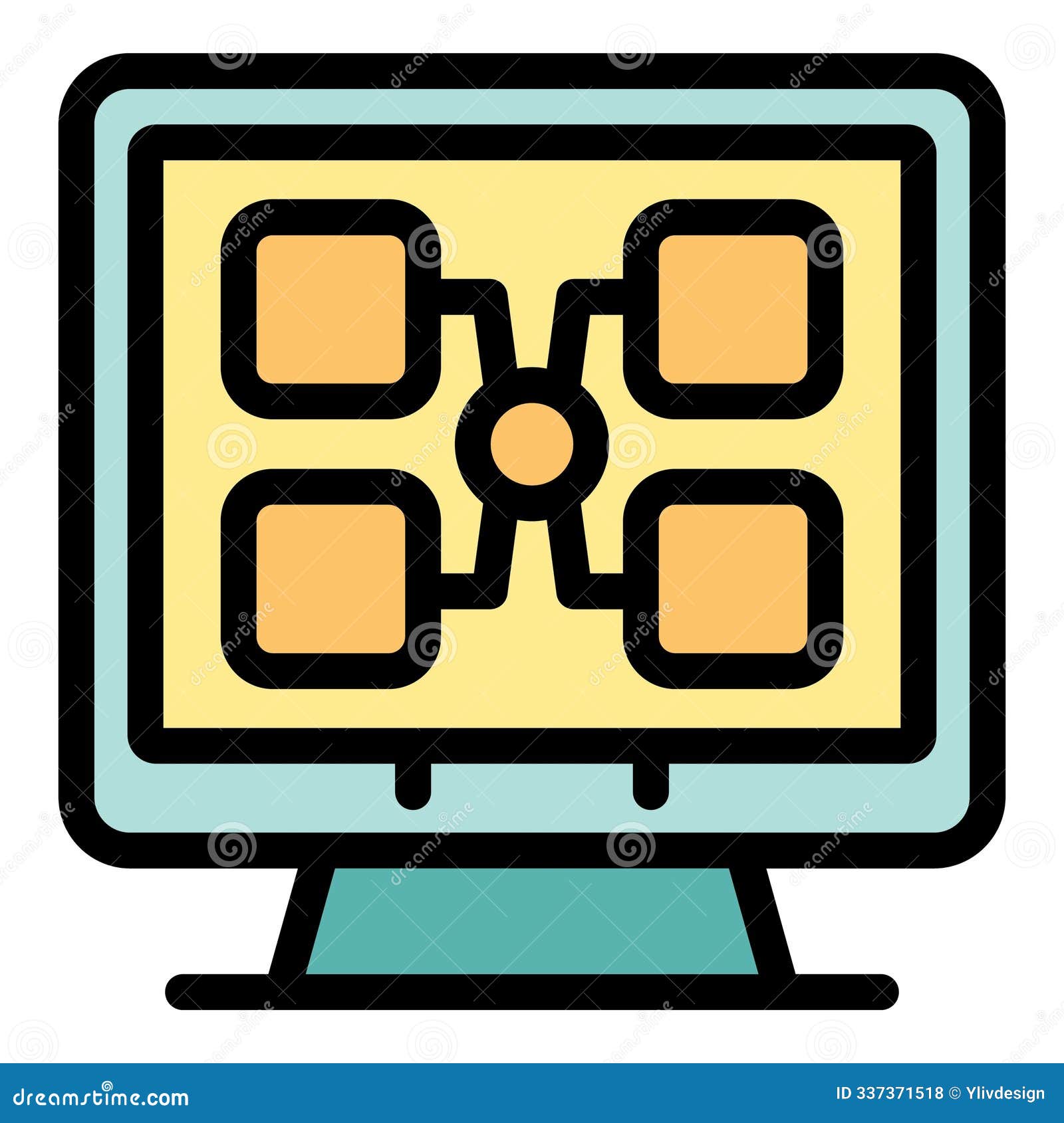 Computer Displaying A Mind Map For Brainstorming New Ideas Vector ...