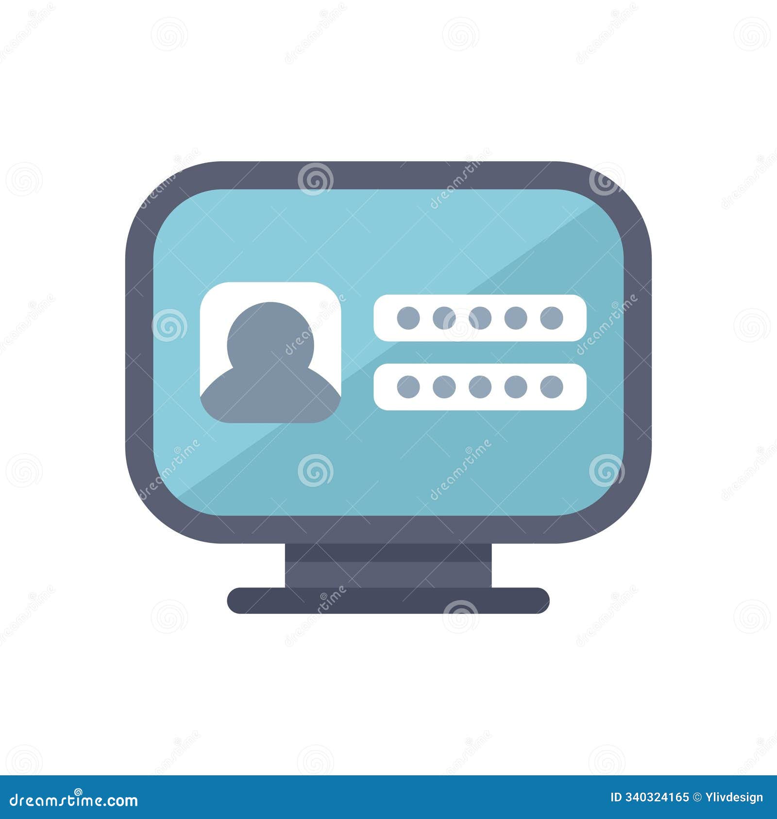 Computer Displaying User Profile With Login And Password Form Stock Illustration Illustration