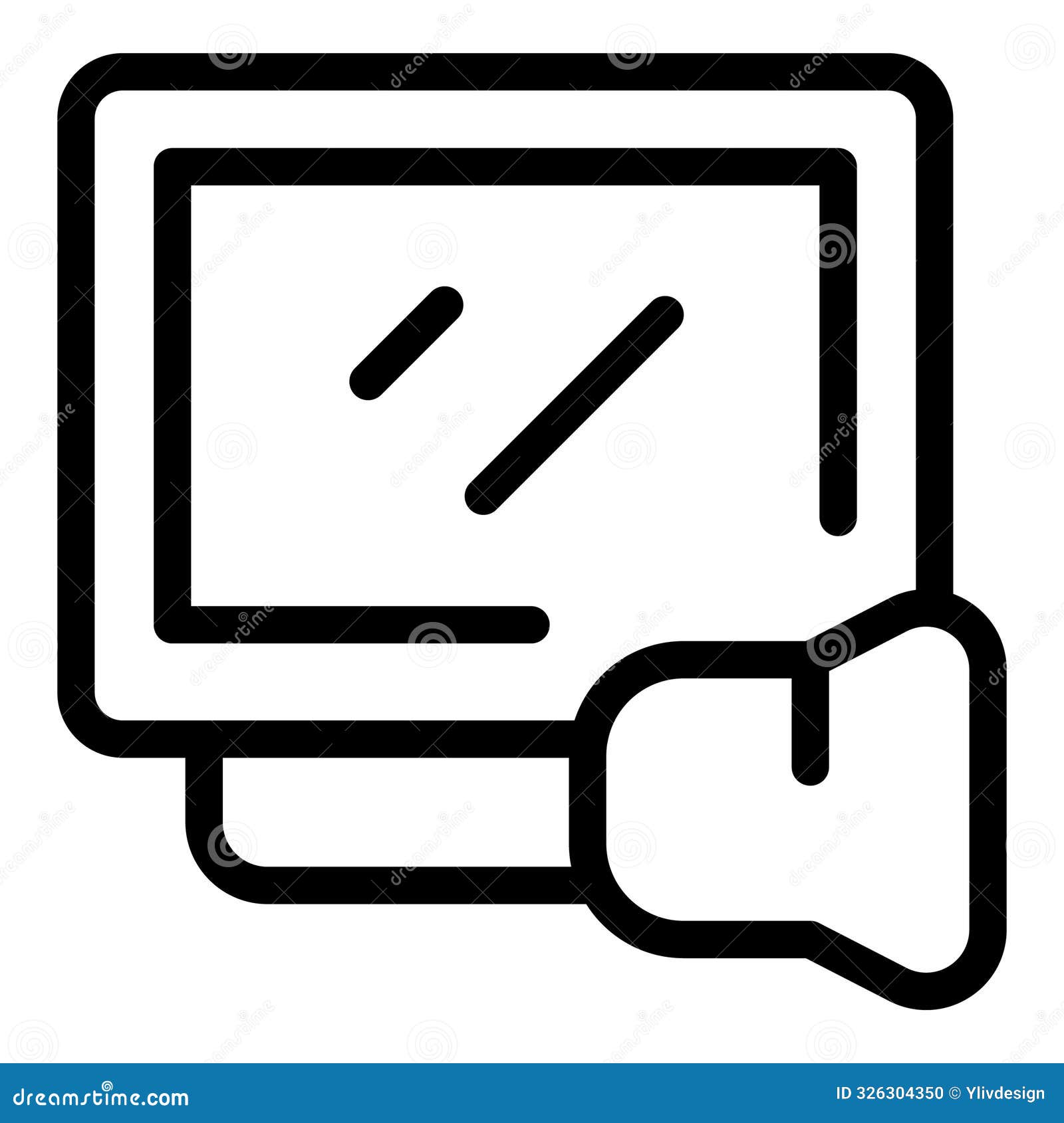 Computer Displaying Warning Message with Attached Loudspeaker Icon ...